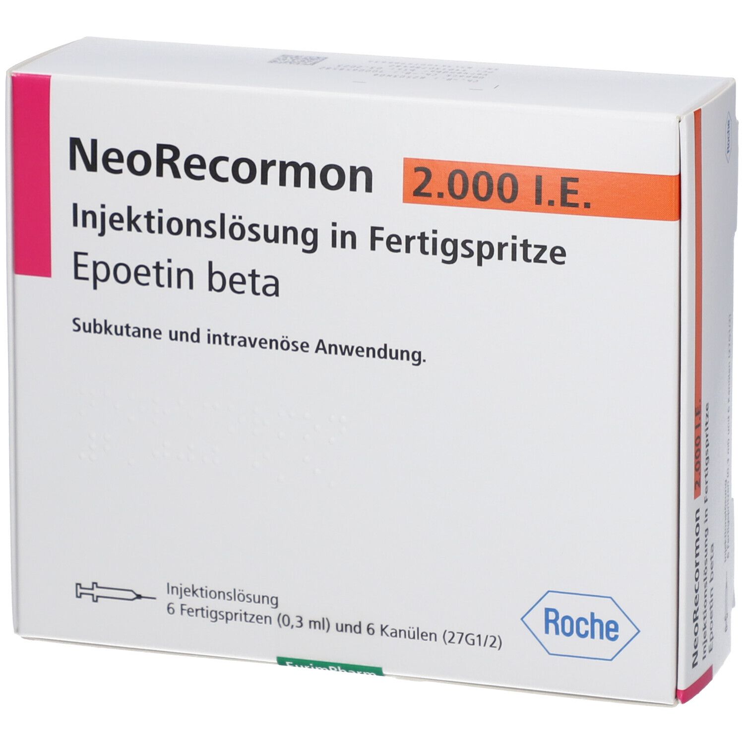 Neorecormon 2.000 I.E. 6 St mit dem E-Rezept kaufen - Shop Apotheke