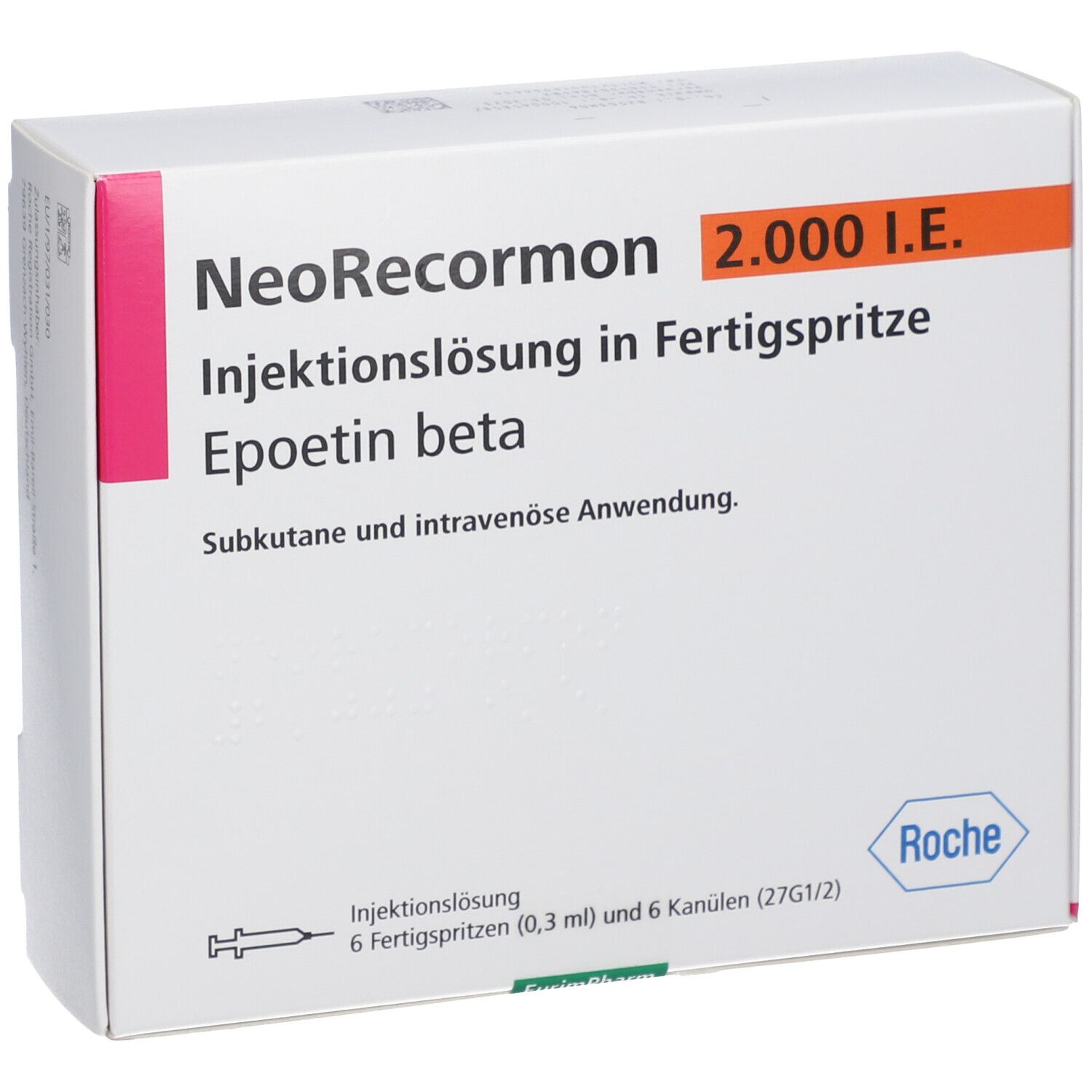 Neorecormon 2.000 I.E. 6 St mit dem E-Rezept kaufen - Shop Apotheke