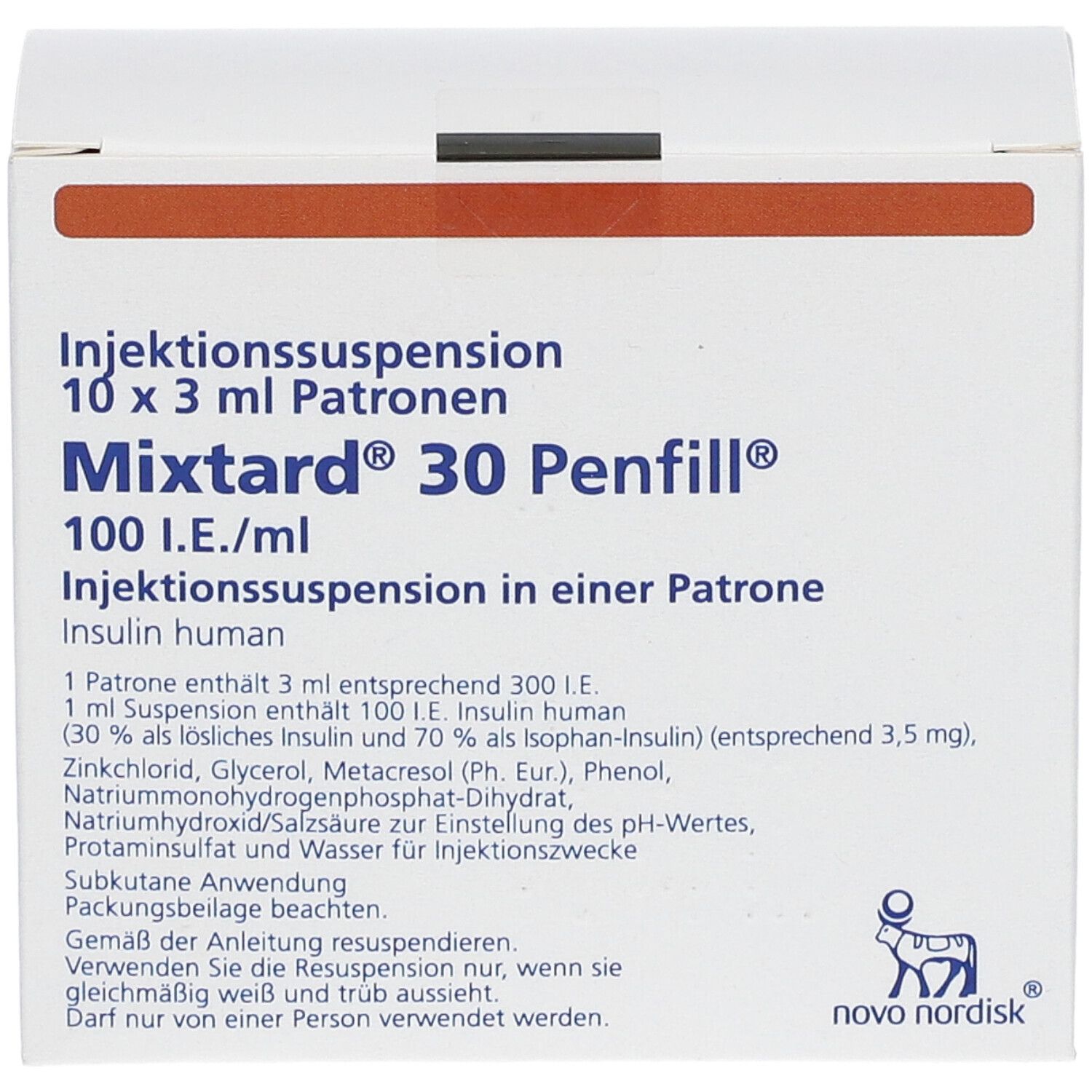 Mixtard 30 fill 100 I.E./ml 10x3 ml mit dem E-Rezept kaufen - Shop Apotheke