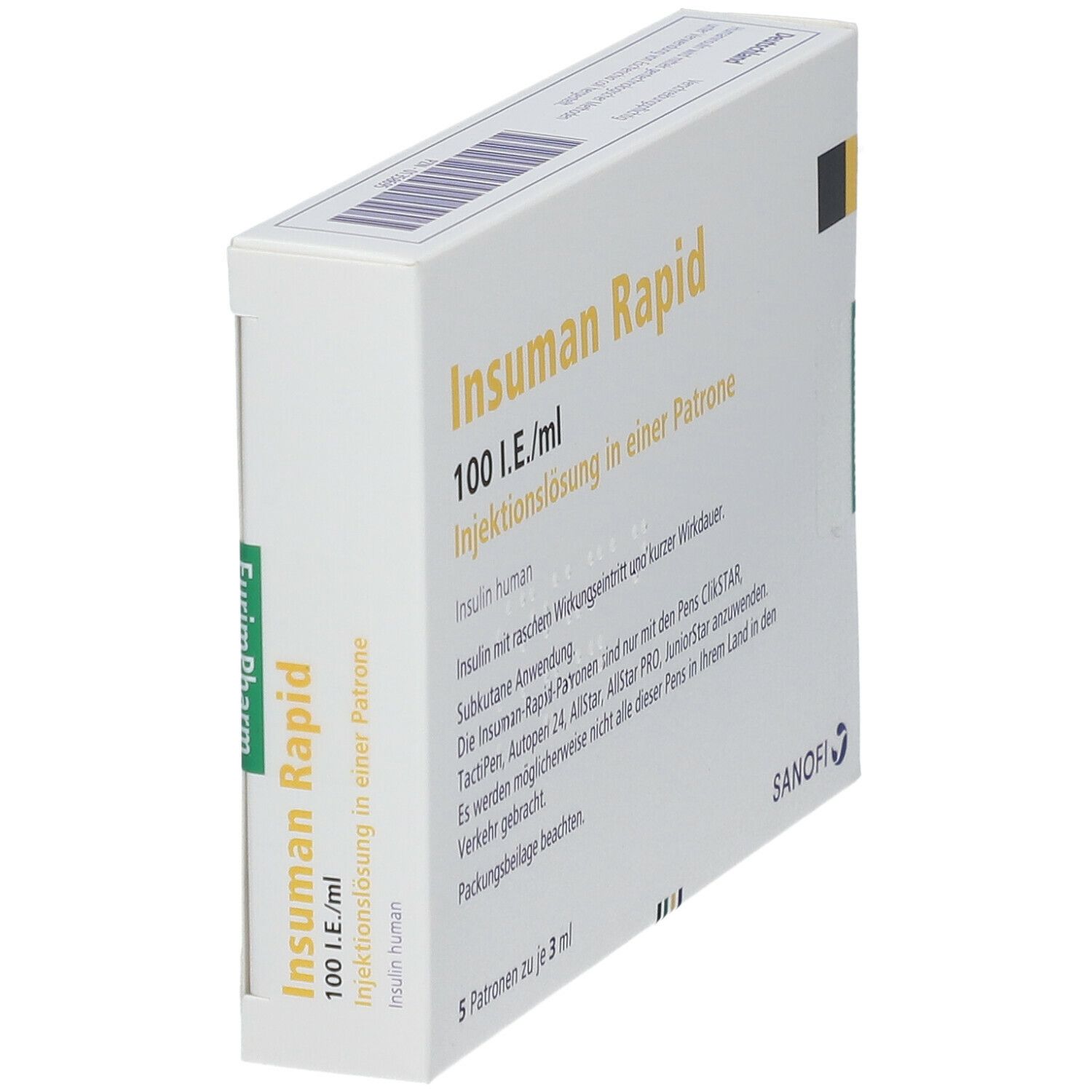Insuman Rapid 100 I.E./ml 5x3 ml mit dem E-Rezept kaufen - Shop Apotheke