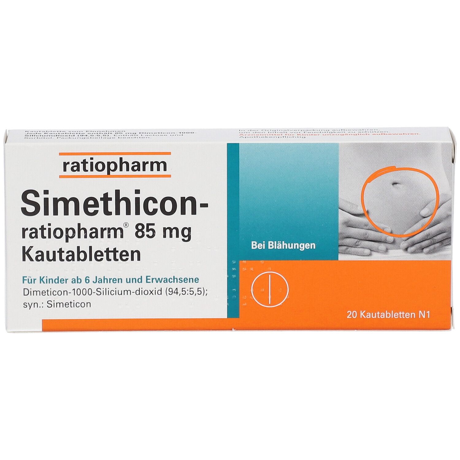 Simethicon-ratiopharm® 85 mg Kautabletten 20 St - shop-apotheke.com