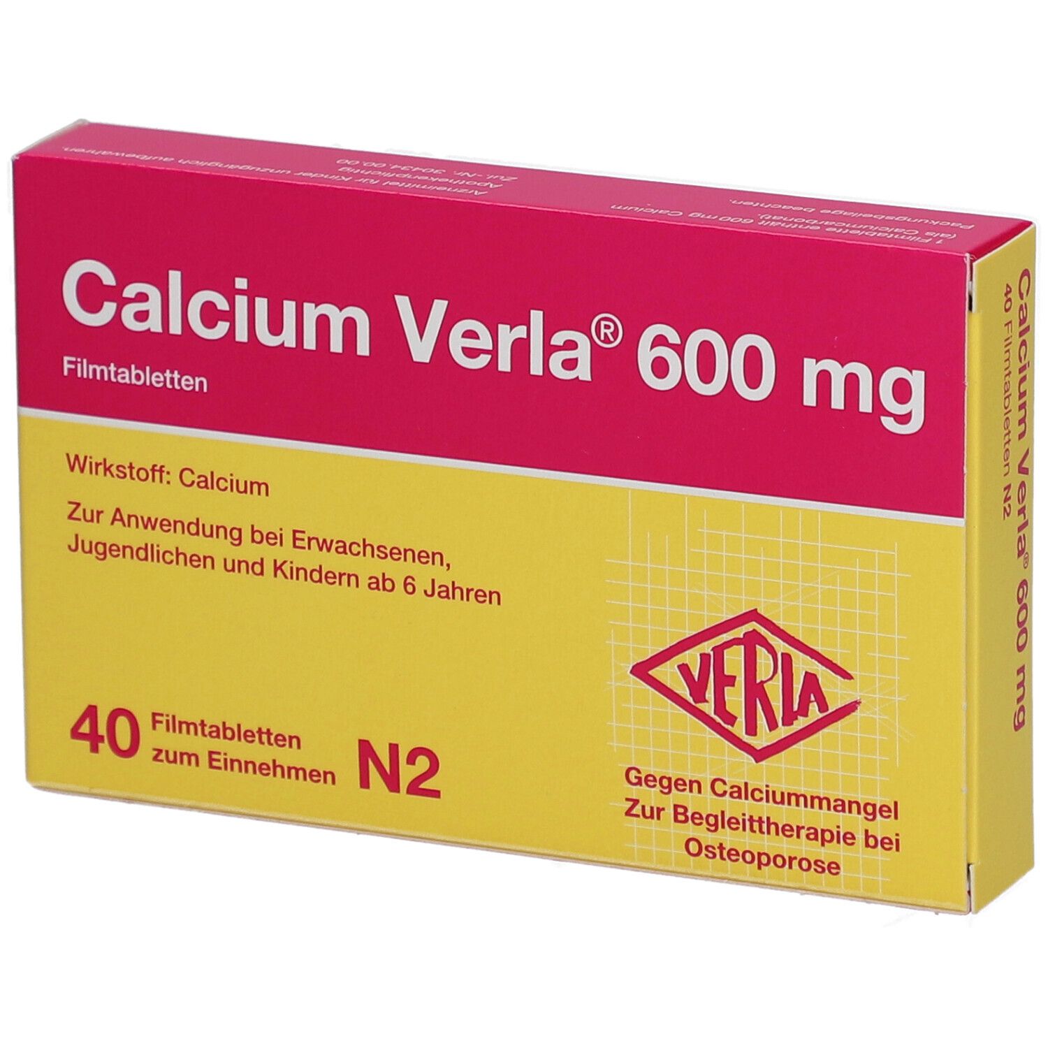 Calcium Verla® 600 mg Filmtabletten 40 St - Shop Apotheke