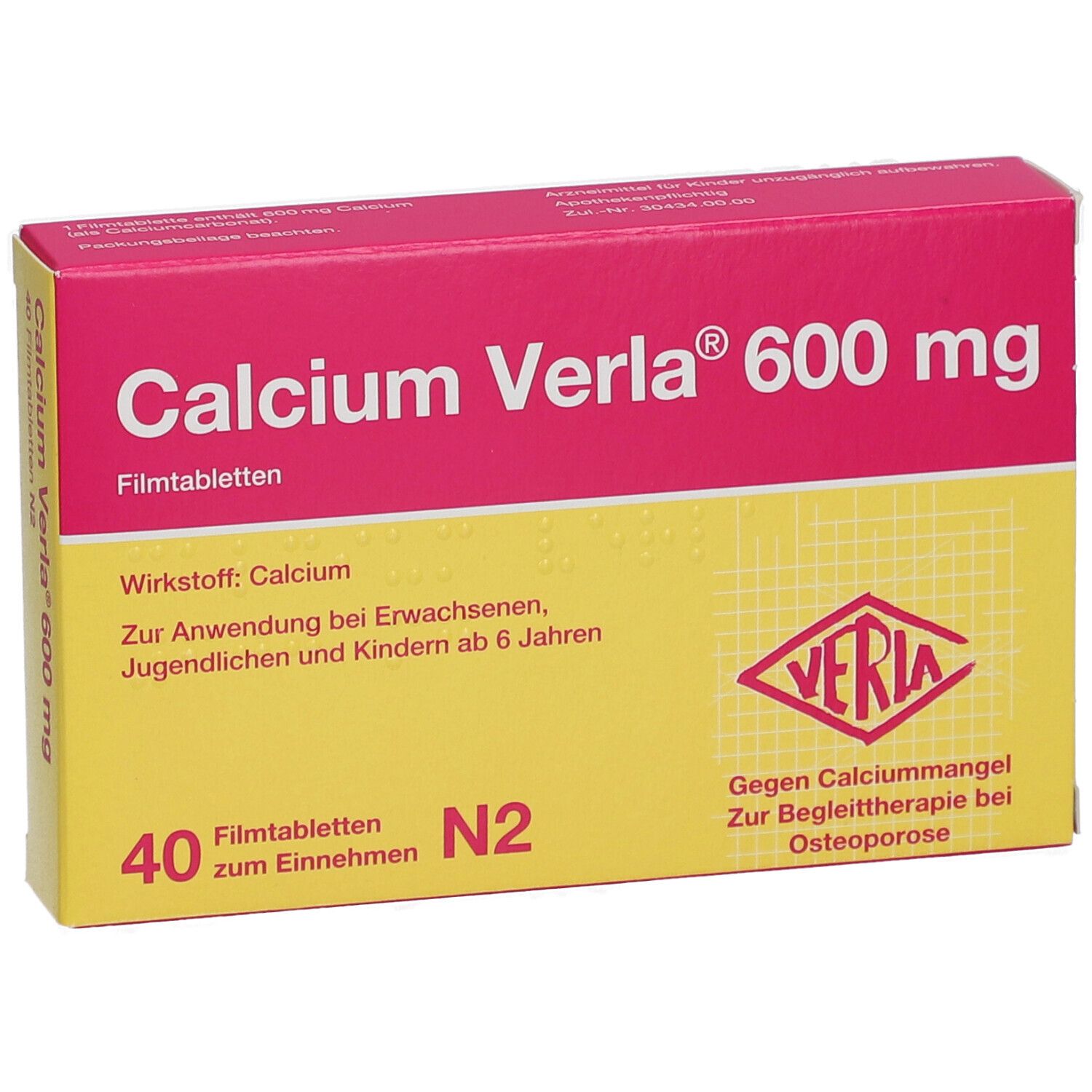 Calcium Verla® 600 mg Filmtabletten 40 St - Shop Apotheke