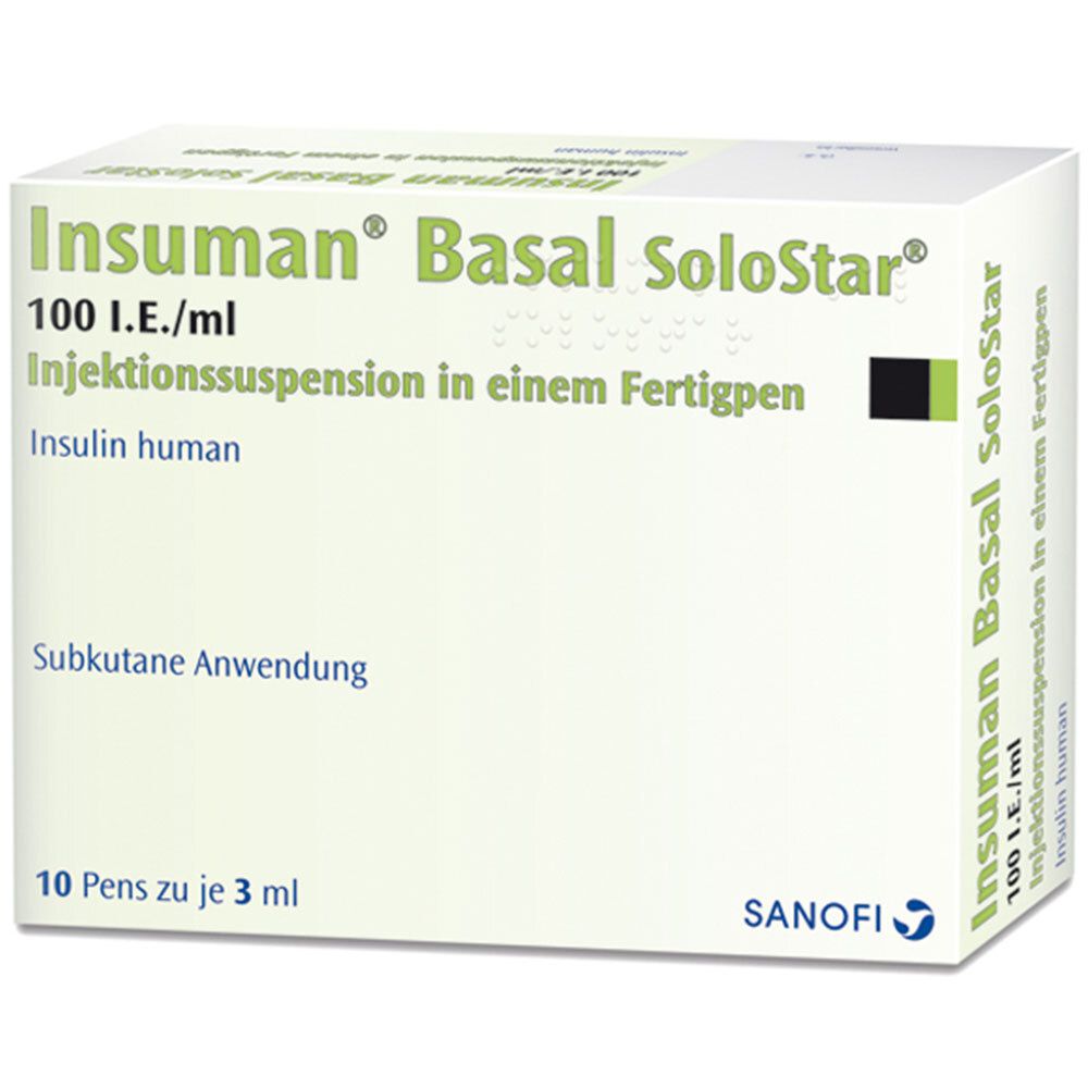 Insuman® Basal 100 SoloStar® I.E./ml 10x3 ml - shop-apotheke.com