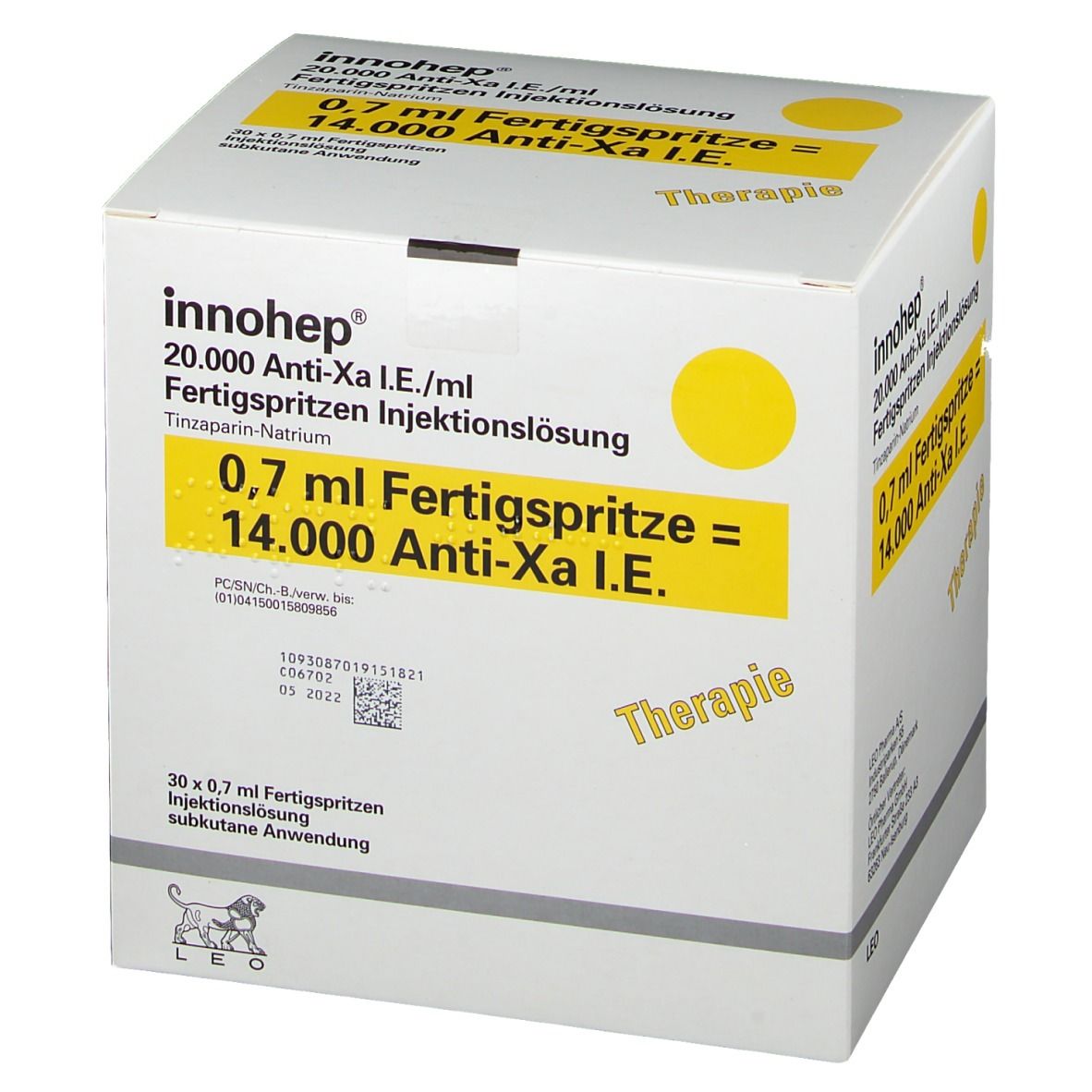 Innohep® 20.000 Anti-Xa I.E./ ml 0,7 ml 30x0,7 ml mit dem E-Rezept ...
