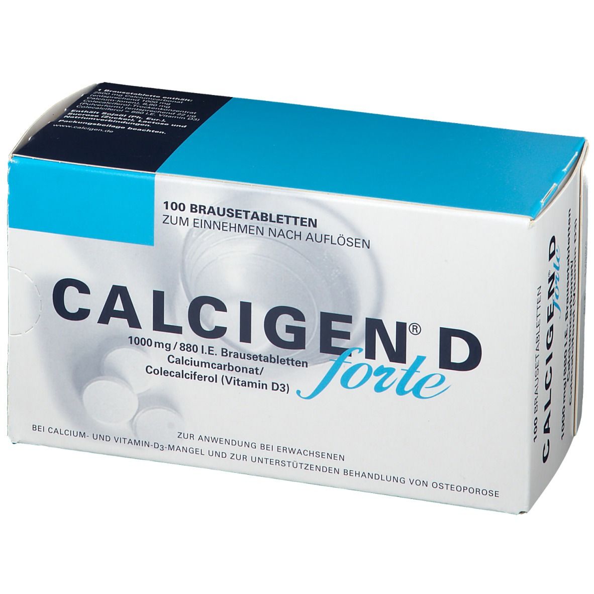 Calcigen® D forte 1000 mg/880 I.E. Brausetabletten 100 St - Shop Apotheke