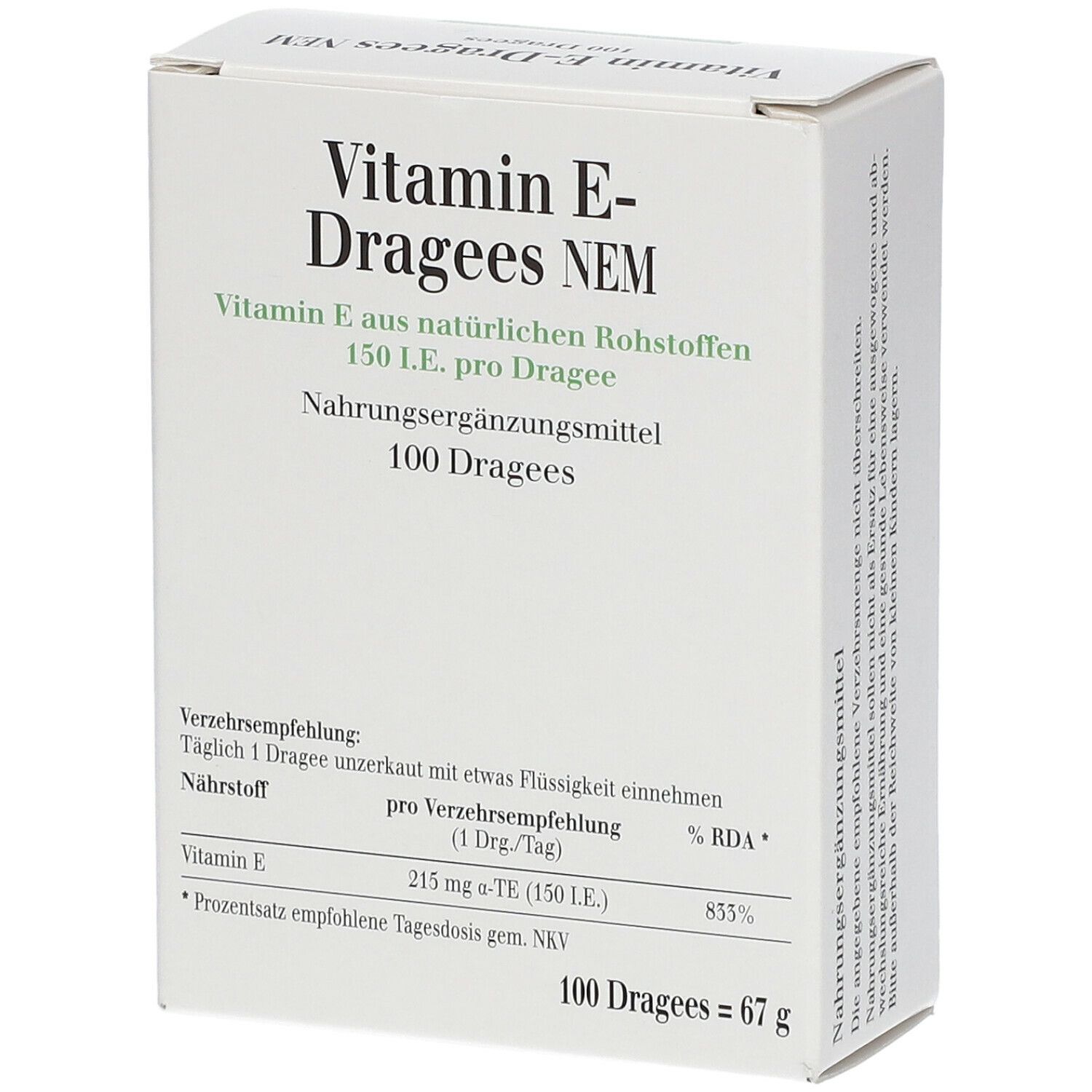 Vitamin E-Dragees NEM 100 St - Shop Apotheke