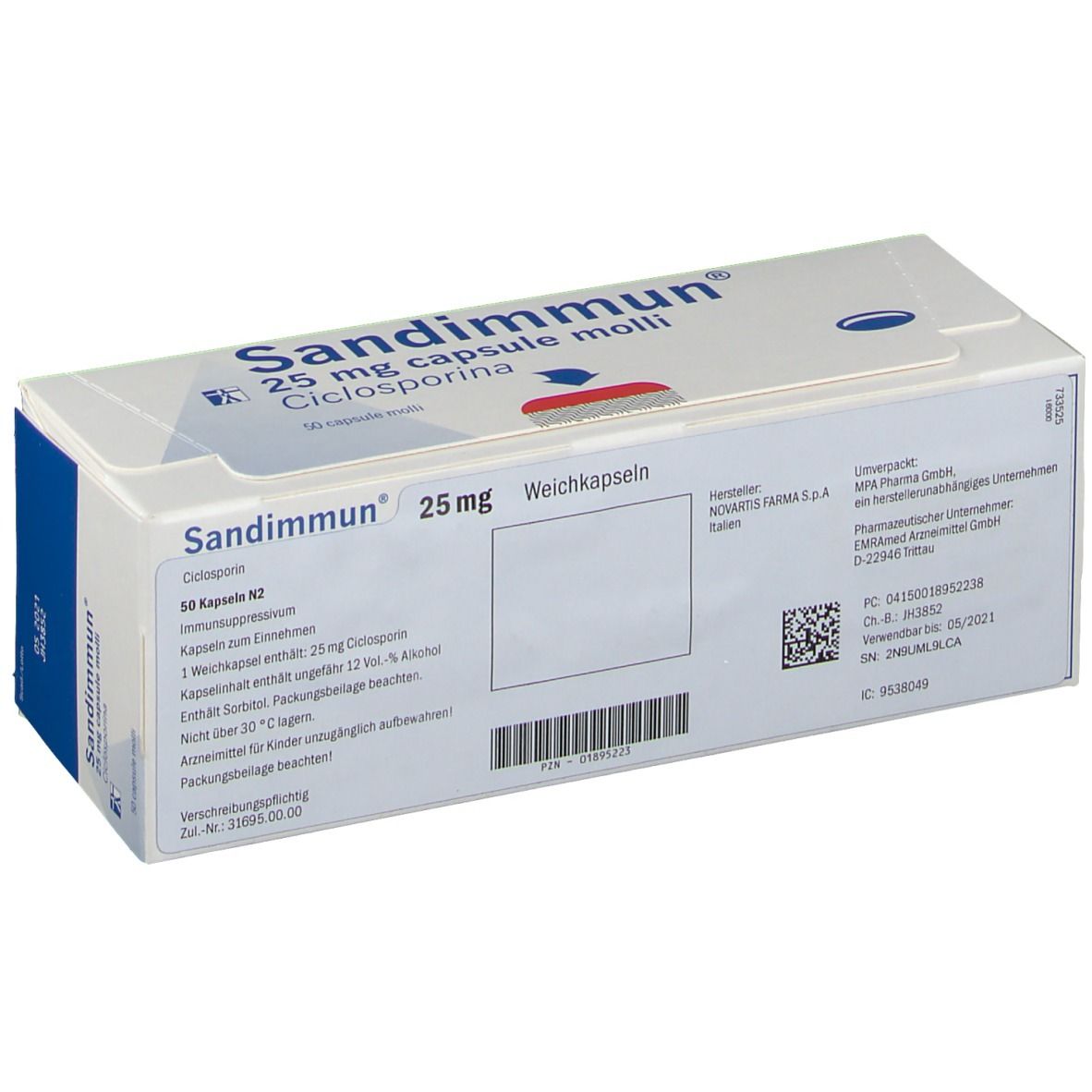 Sandimmun 25 mg 50 St mit dem E-Rezept kaufen - Shop Apotheke