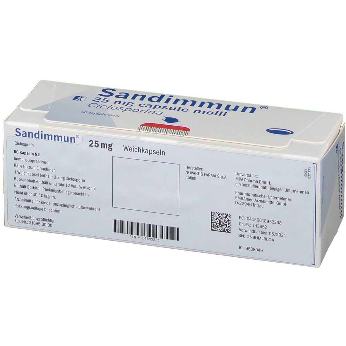 Sandimmun 25 mg 50 St mit dem E-Rezept kaufen - Shop Apotheke