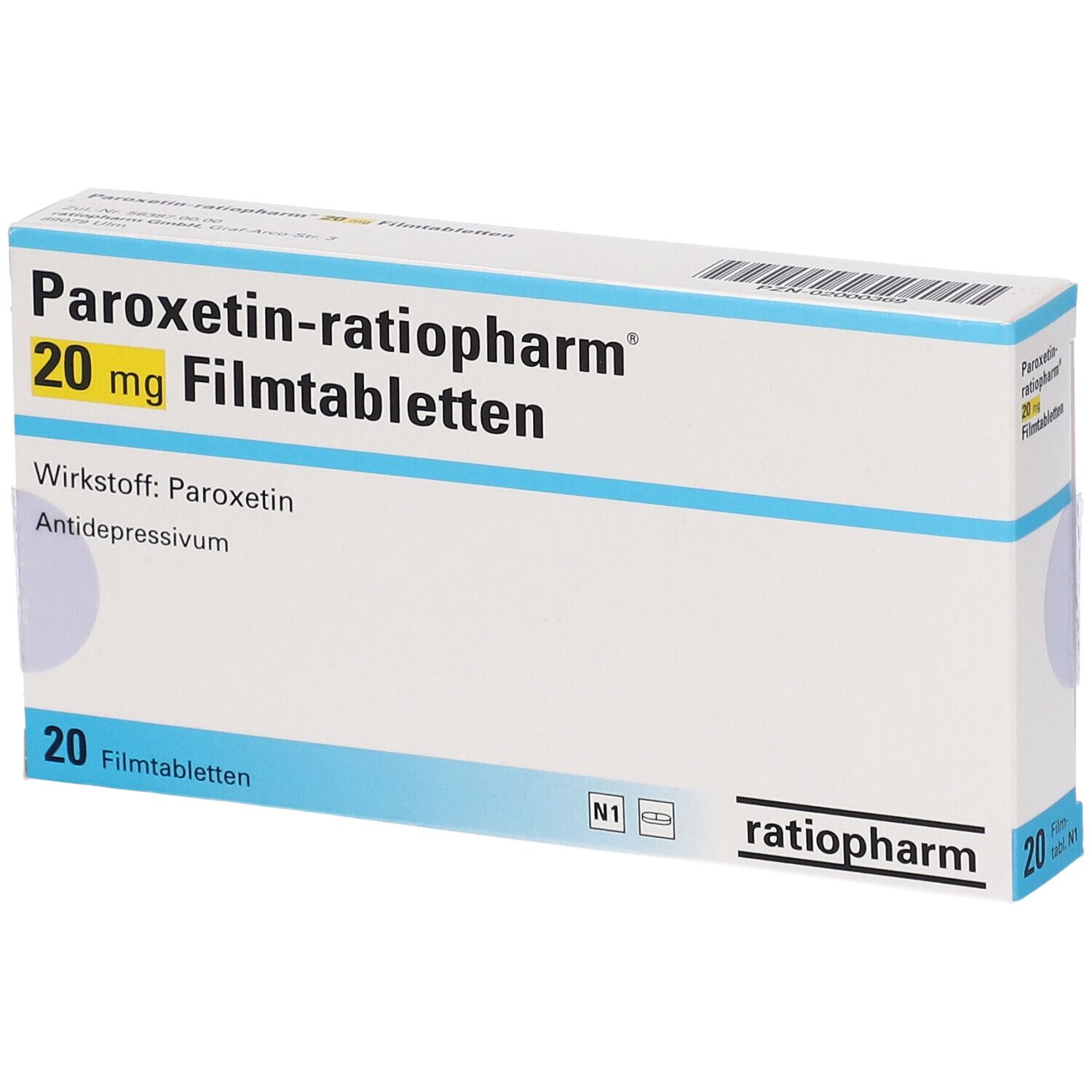 Paroxetin-ratiopharm® 20 mg 20 St - shop-apotheke.com