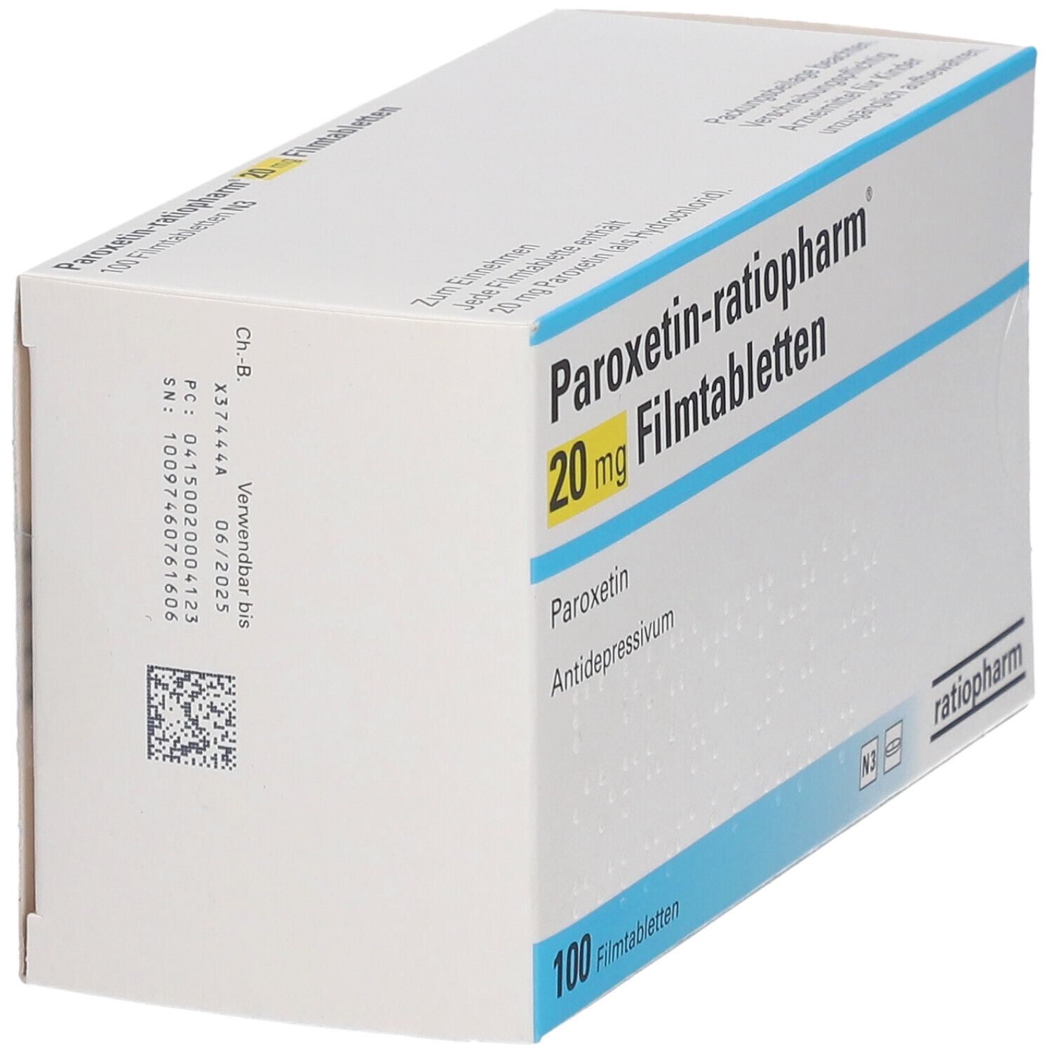 Paroxetin-ratiopharm® 20 mg 100 St - shop-apotheke.com