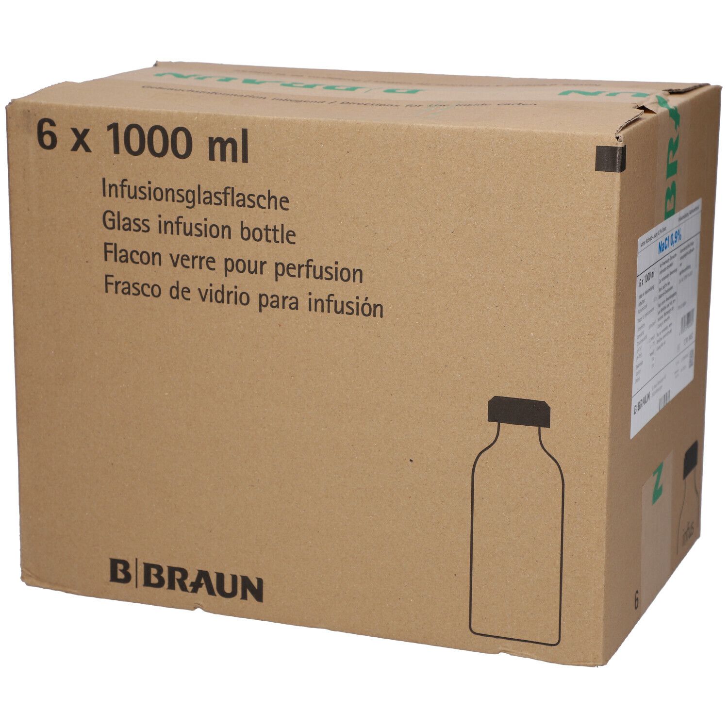 Isotone Kochsalz-Lösung 0,9% B. Braun, Glasflasche 6x1000 ml - Shop Apotheke