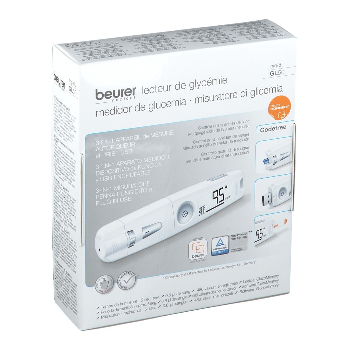 BEURER GL50 Blutzuckermessgerät mg/dl weiß 1 St - Shop Apotheke