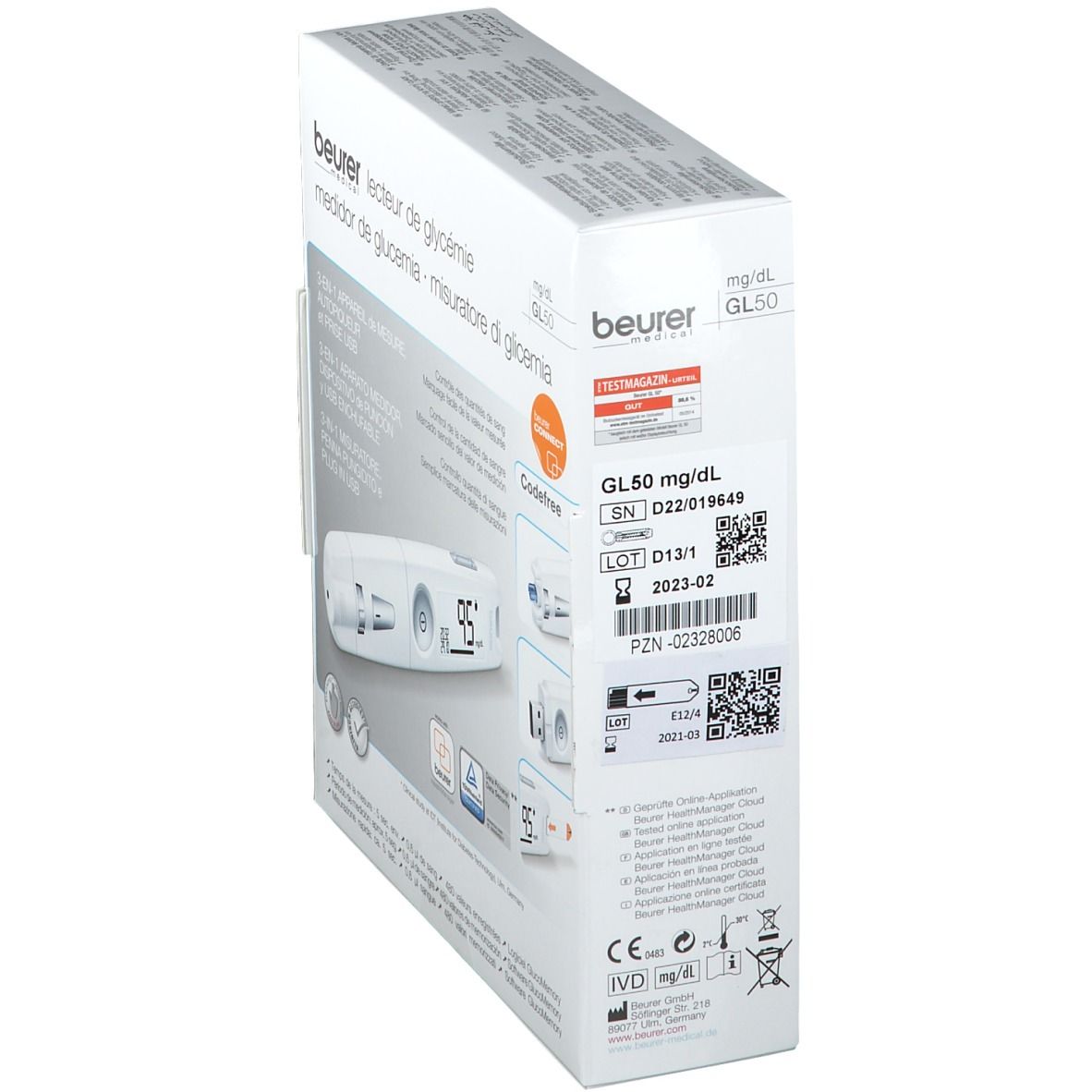 BEURER GL50 Blutzuckermessgerät mg/dl weiß 1 St - Shop Apotheke