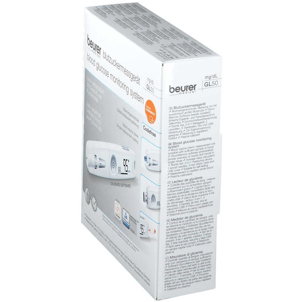 BEURER GL50 Blutzuckermessgerät mg/dl weiß 1 St - Shop Apotheke