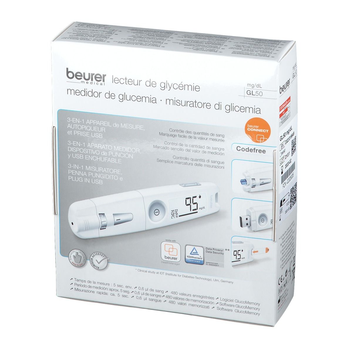 BEURER GL50 Blutzuckermessgerät mg/dl weiß 1 St - Shop Apotheke