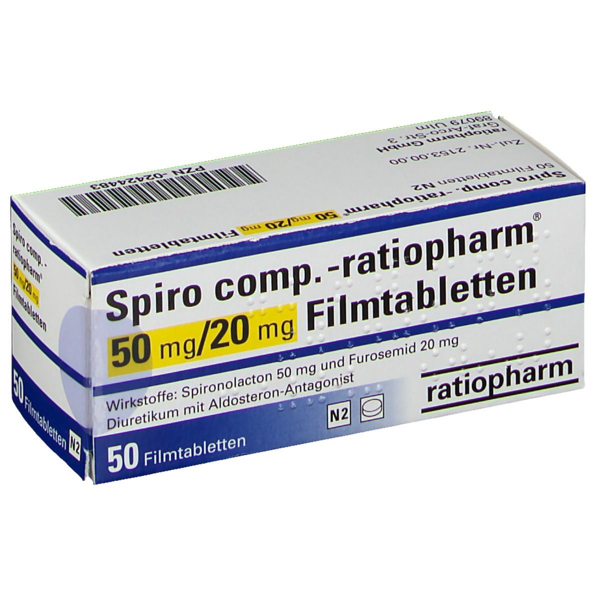 Spiro comp.-ratiopharm® 50 mg/20 mg 50 St - shop-apotheke.com
