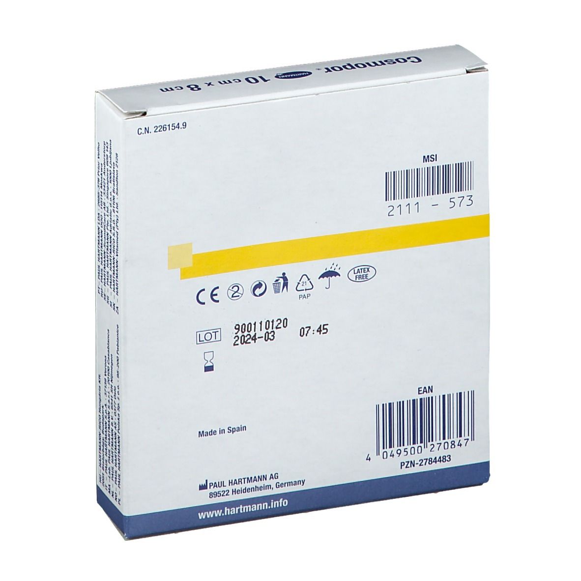 Cosmopor® Strip Wundpflaster 8cm x 1m 1 St - shop-apotheke.com