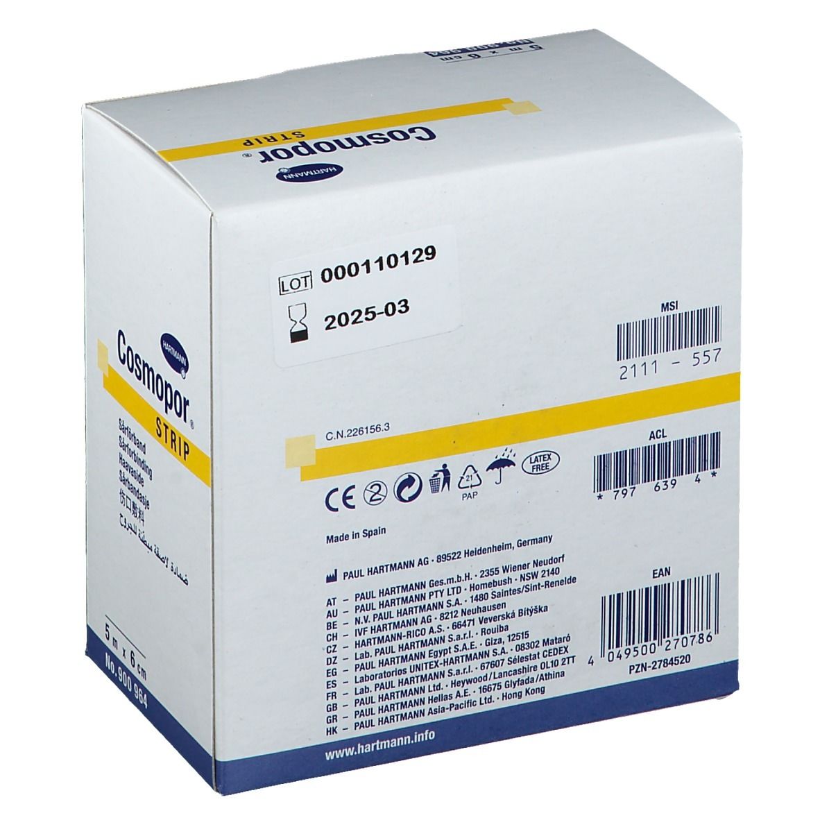 Cosmopor® Strip Wundpflaster 6cm x 5m 1 St - shop-apotheke.com