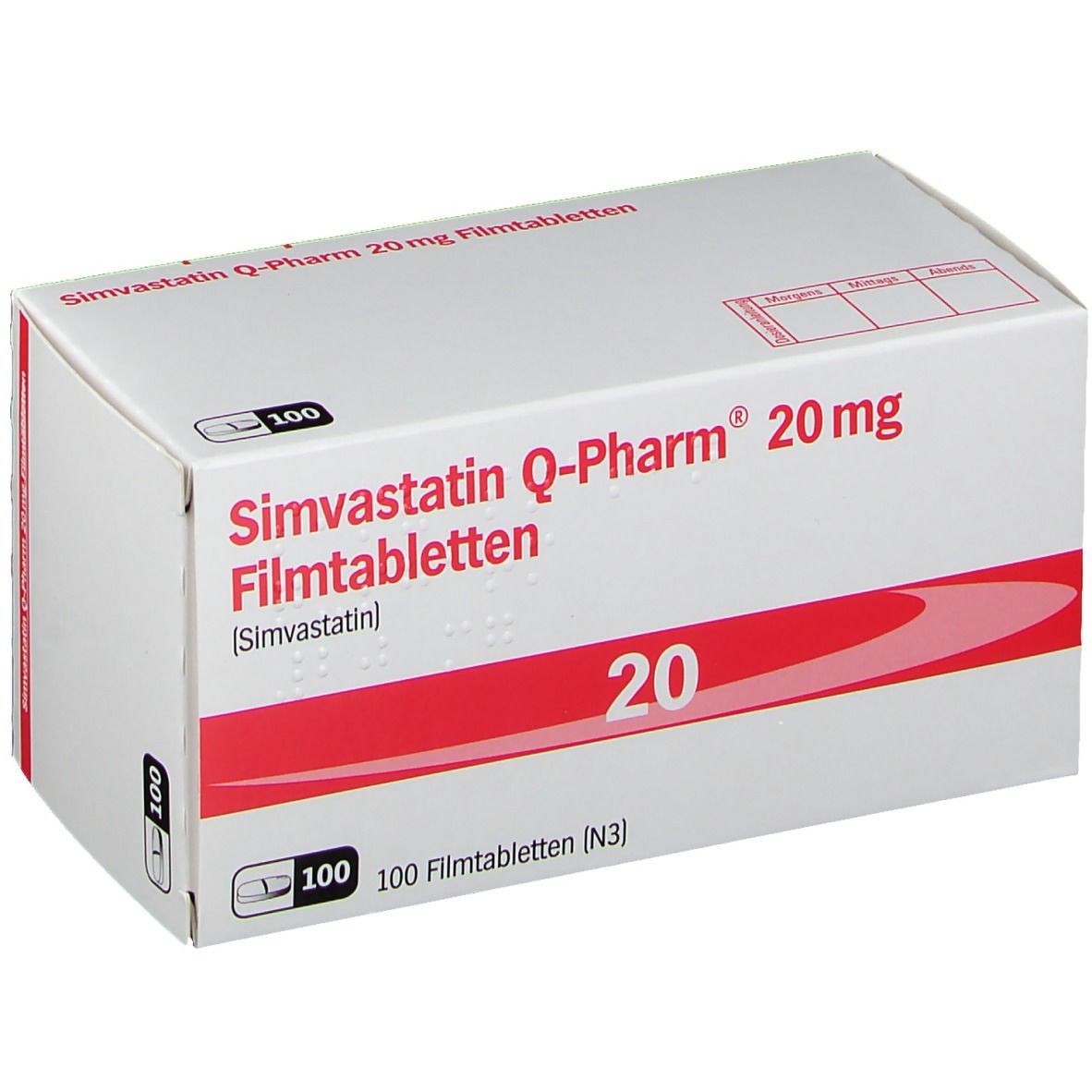 Simvastatin Q-Pharm® 20 mg 100 St mit dem E-Rezept kaufen - Shop Apotheke