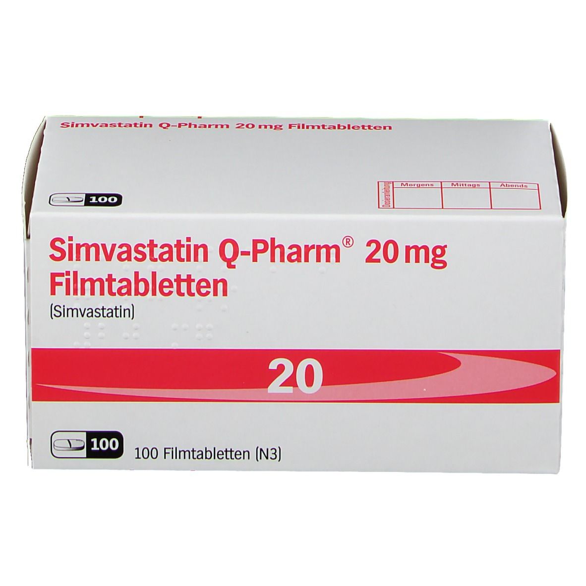 Simvastatin Q-Pharm® 20 mg 100 St mit dem E-Rezept kaufen - Shop Apotheke