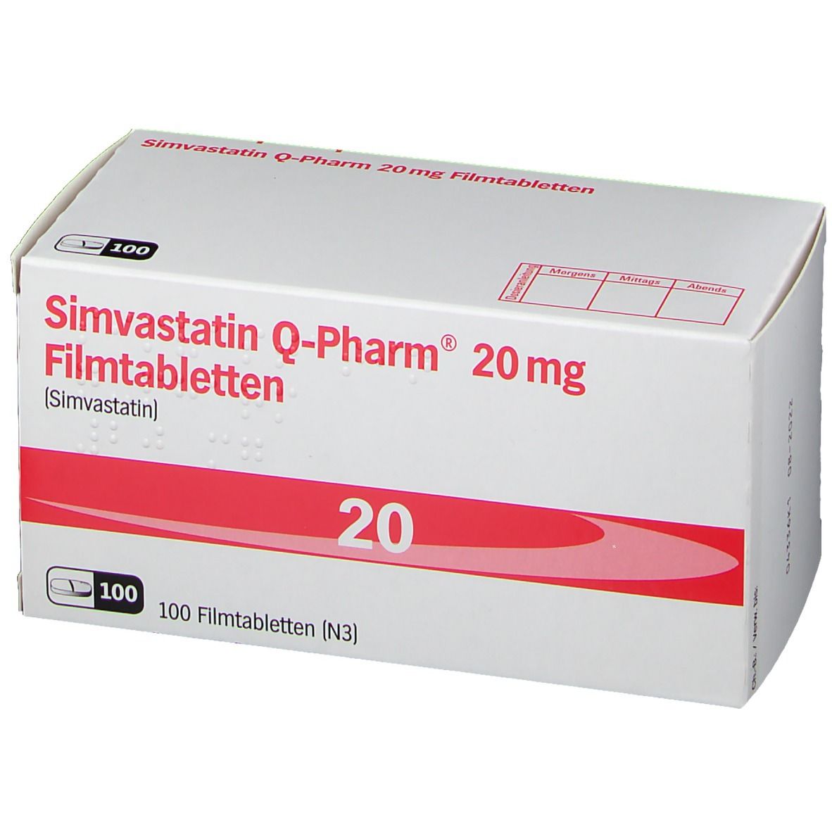 Simvastatin Q-Pharm® 20 mg 100 St mit dem E-Rezept kaufen - Shop Apotheke