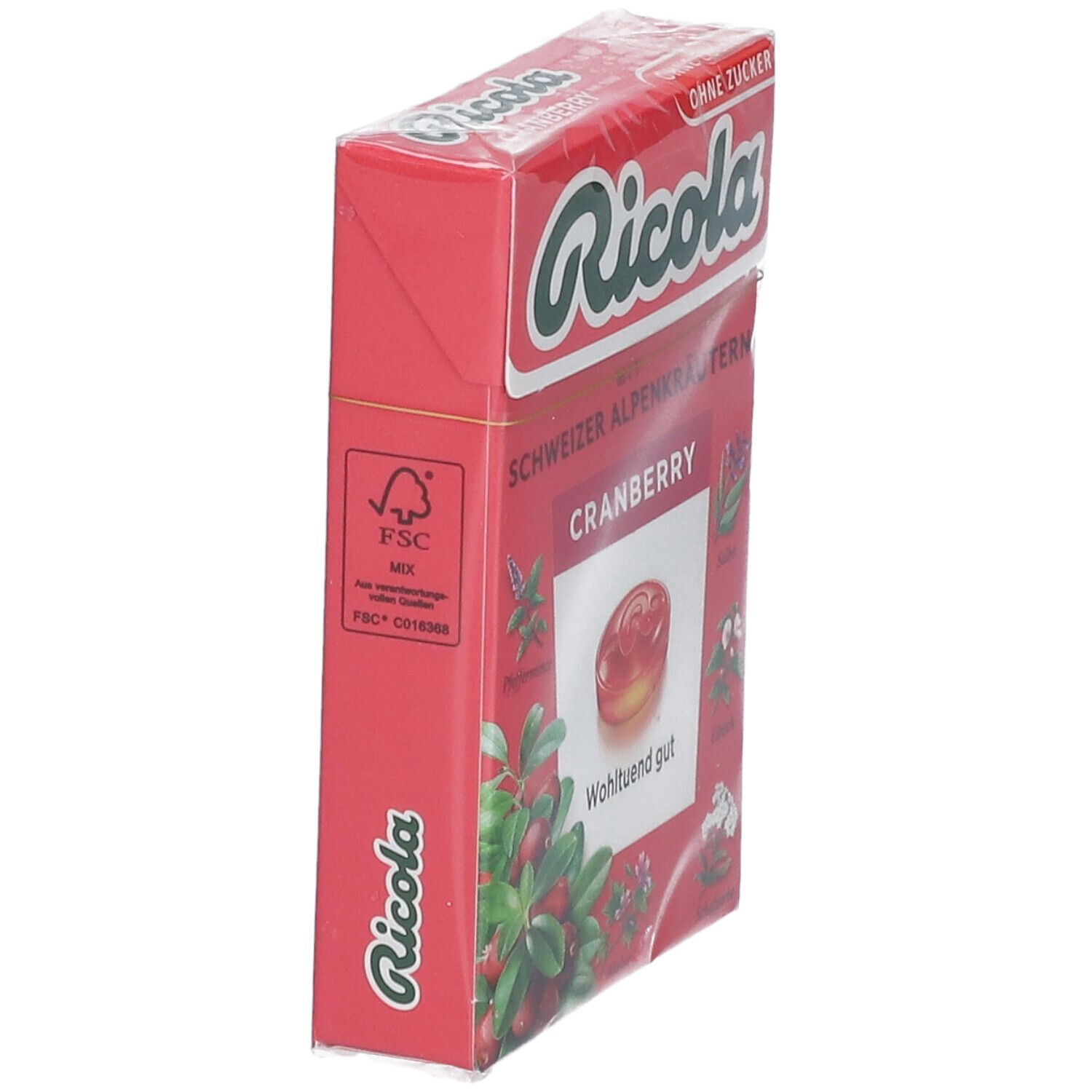 Ricola® Schweizer Kräuterbonbons Box Cranberry ohne Zucker 50 g - Shop ...