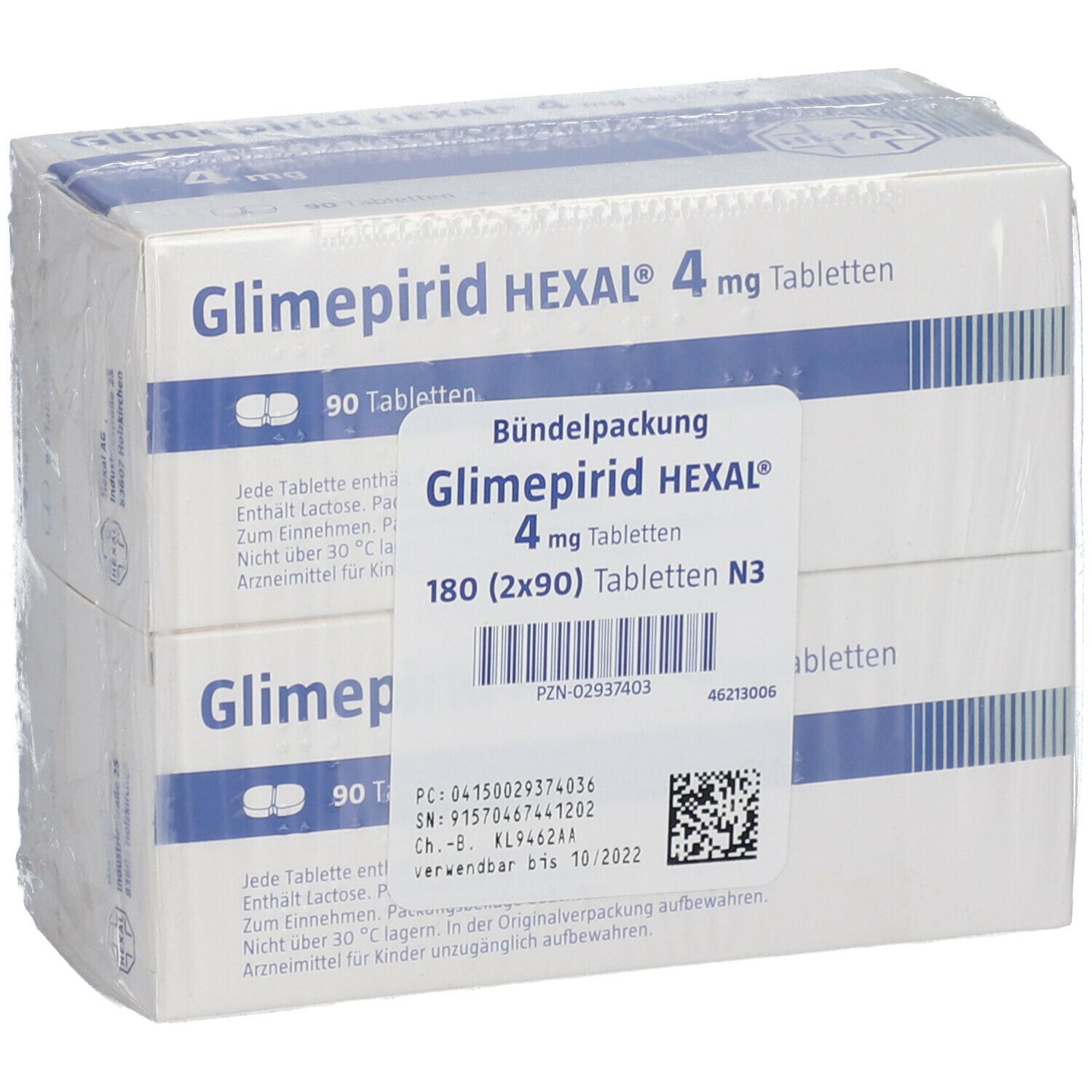 Glimepirid HEXAL® 4 mg 180 St mit dem E-Rezept kaufen - Shop Apotheke