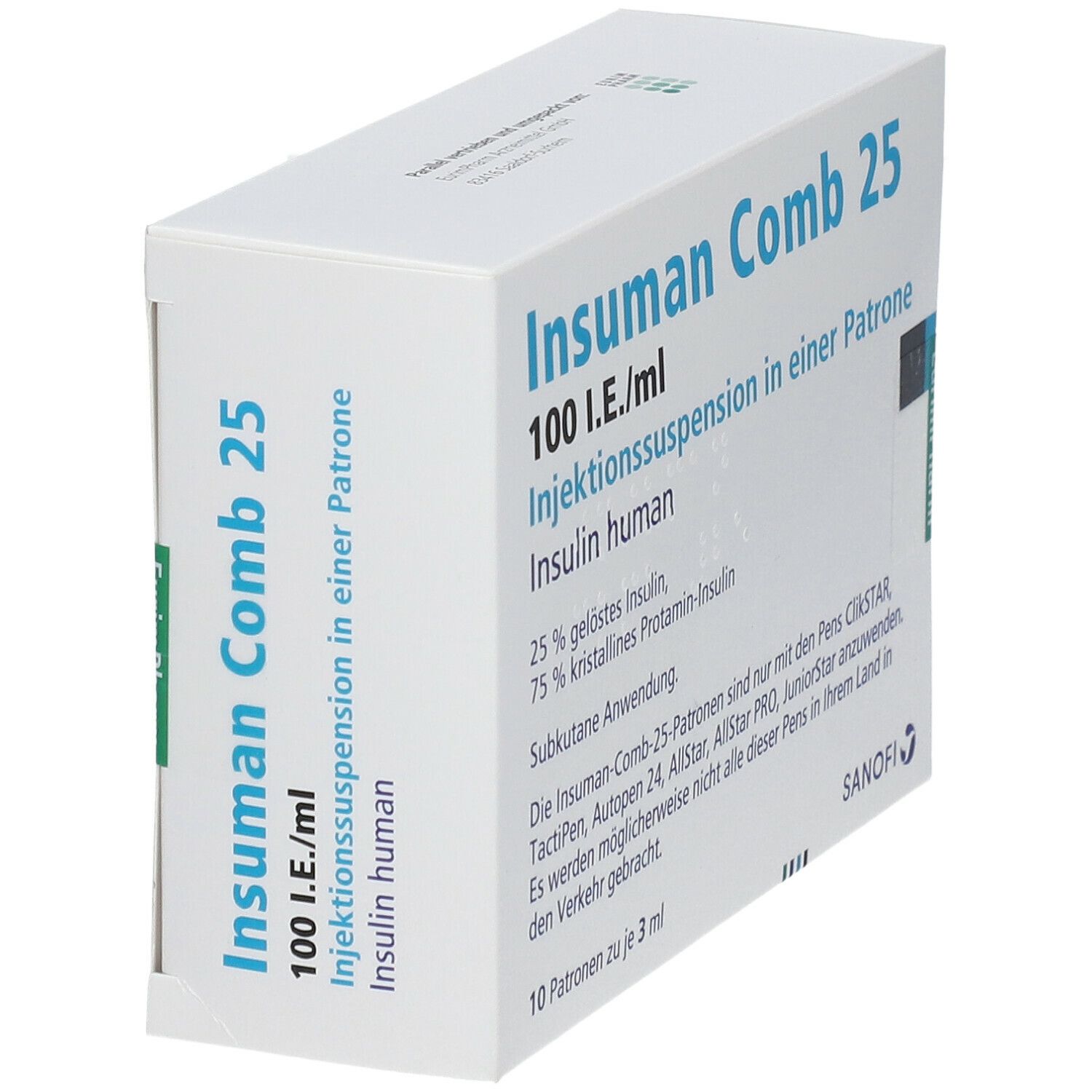 Insuman Comb 25 100 I.E./ml 10x3 ml mit dem E-Rezept kaufen - Shop Apotheke