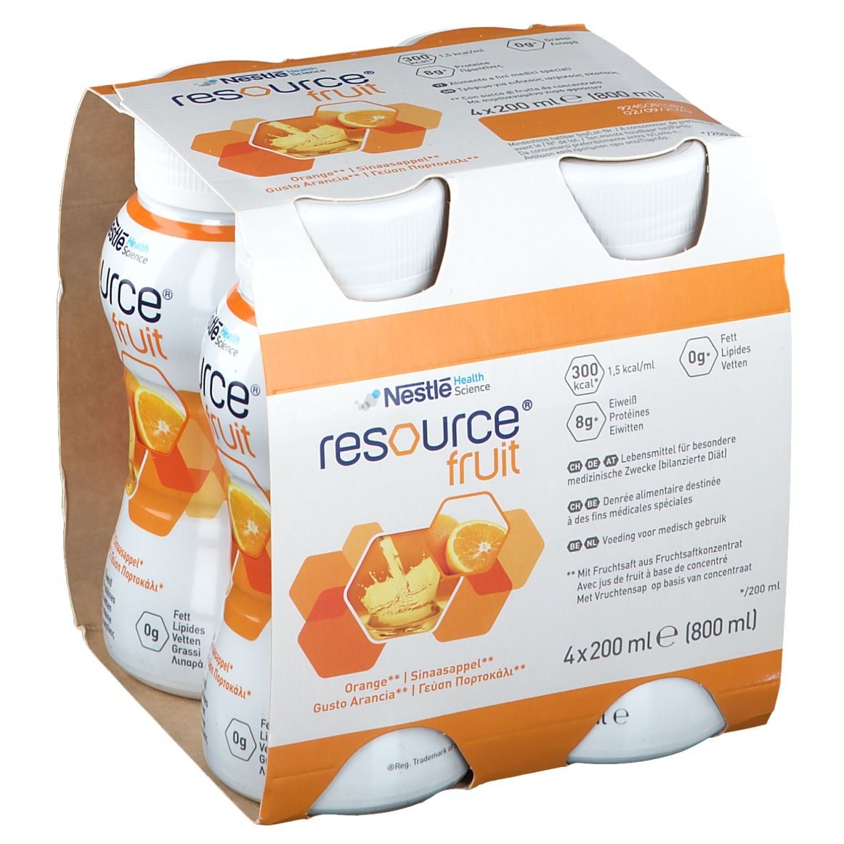 RESOURCE® Fruit Orange 4x200 ml - Shop Apotheke