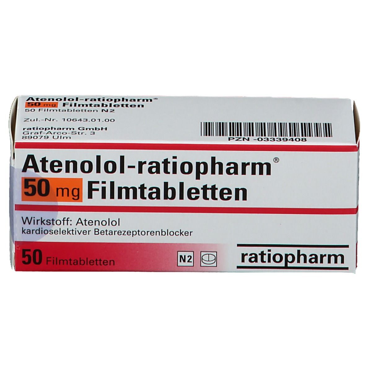Atenolol-ratiopharm® 50 mg 50 St - shop-apotheke.com