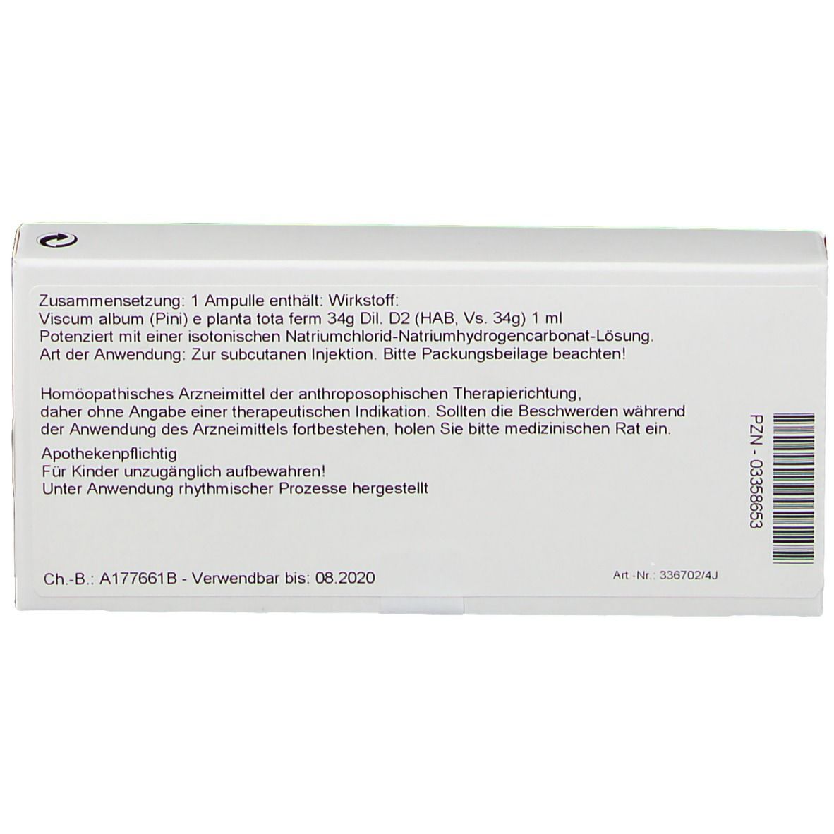 WALA® Viscum Pini e planta tota D 2 10x1 ml - Shop Apotheke