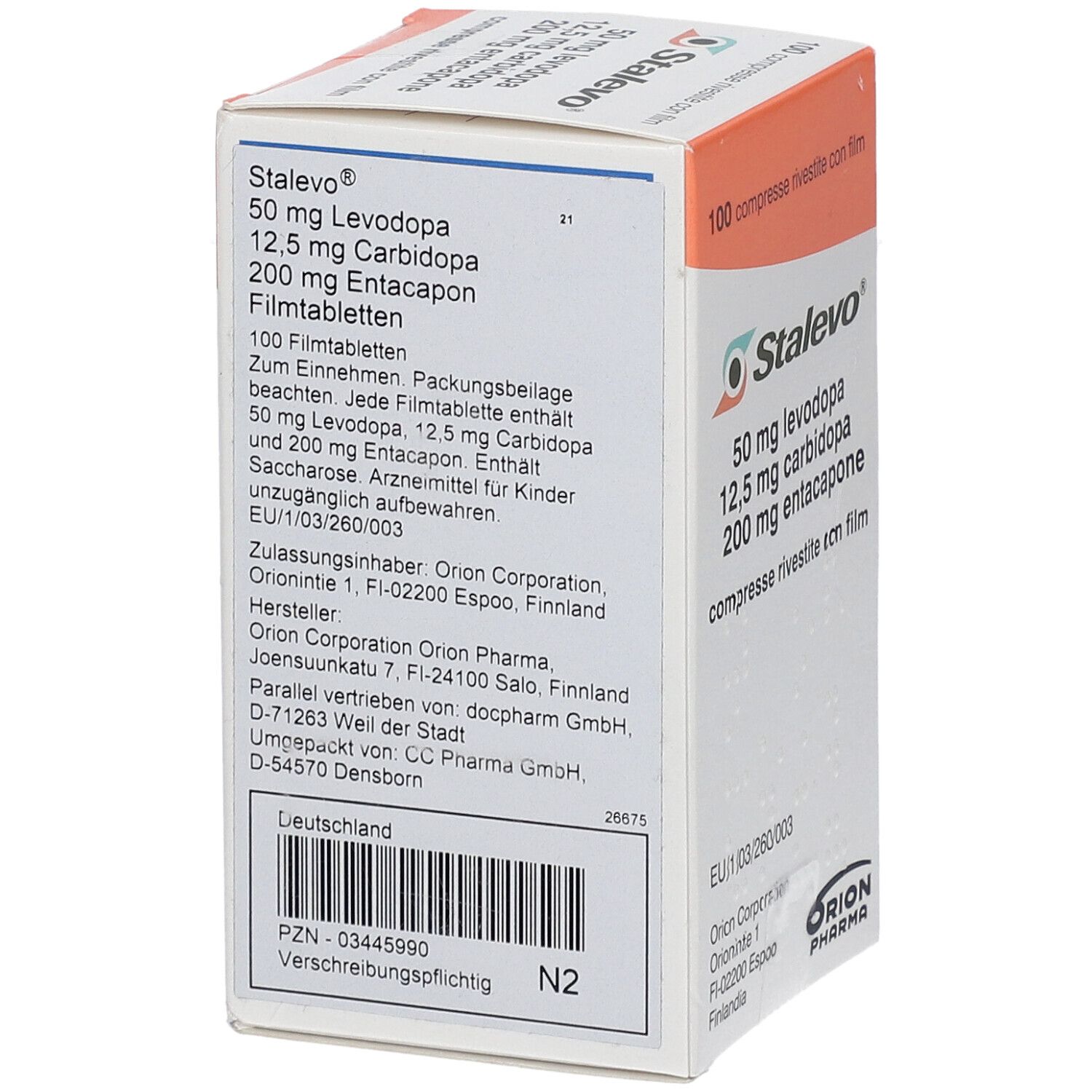 STALEVO 50 mg/12,5 mg/200 mg Filmtabletten 100 St mit dem E-Rezept ...