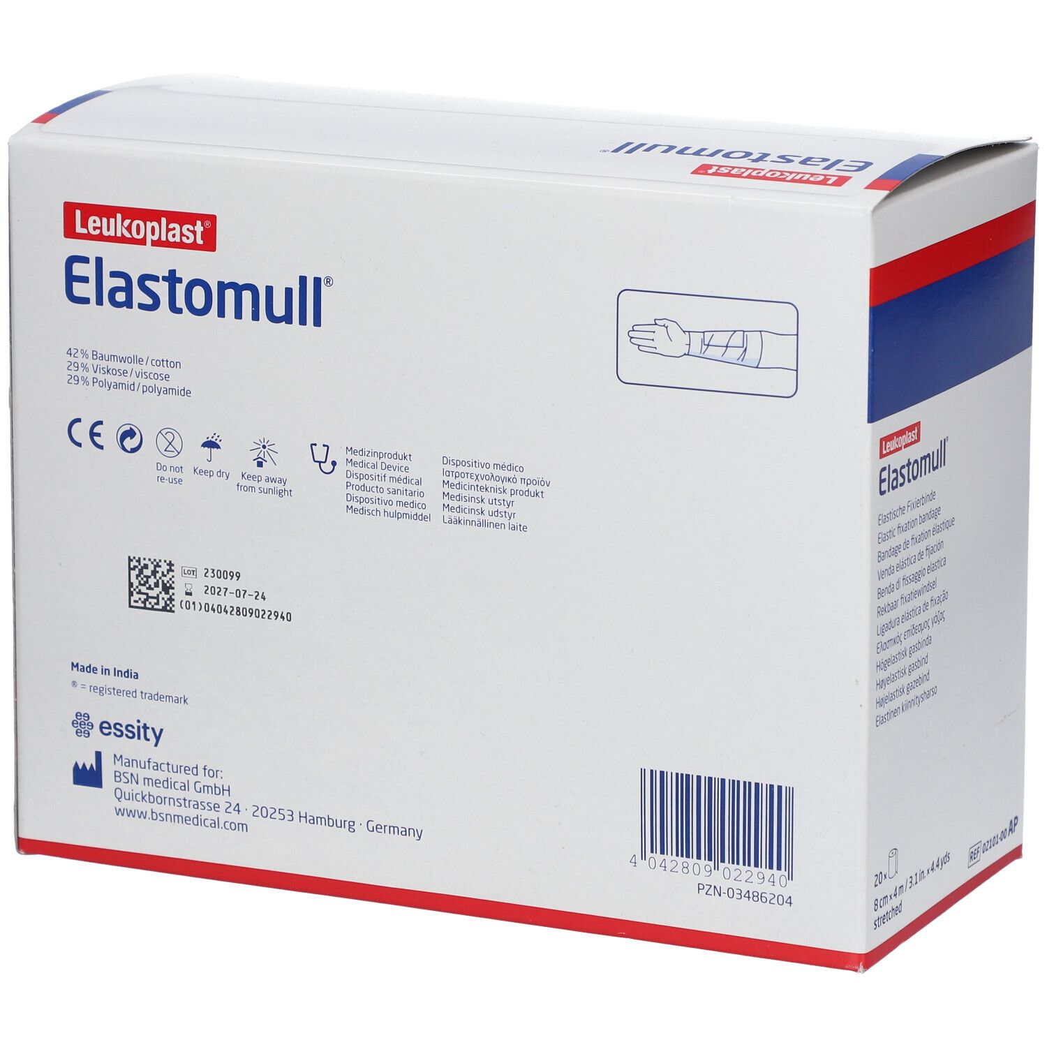 Elastomull® elastische Fixierbinde 4m x 8cm 20 St - shop-apotheke.com