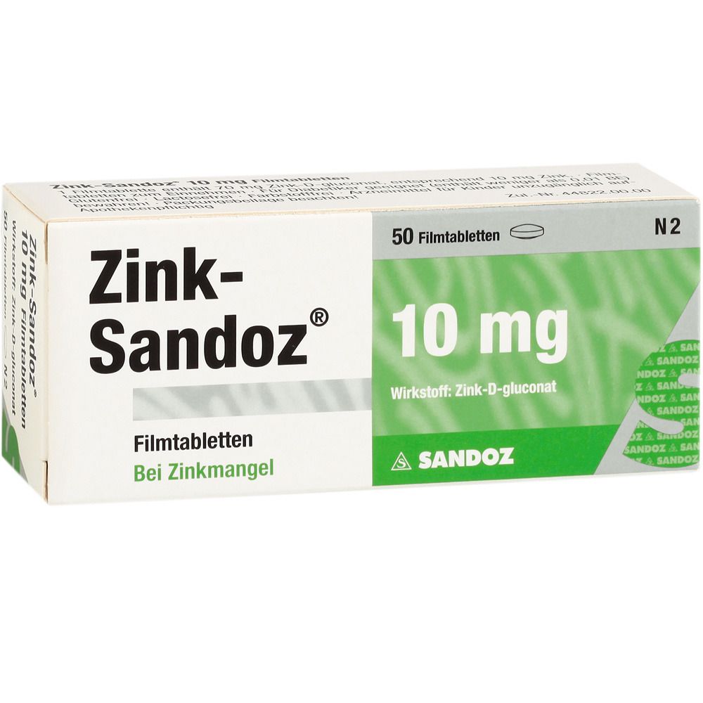 Zink-Sandoz 10 mg Filmtabletten 50 St - Shop Apotheke