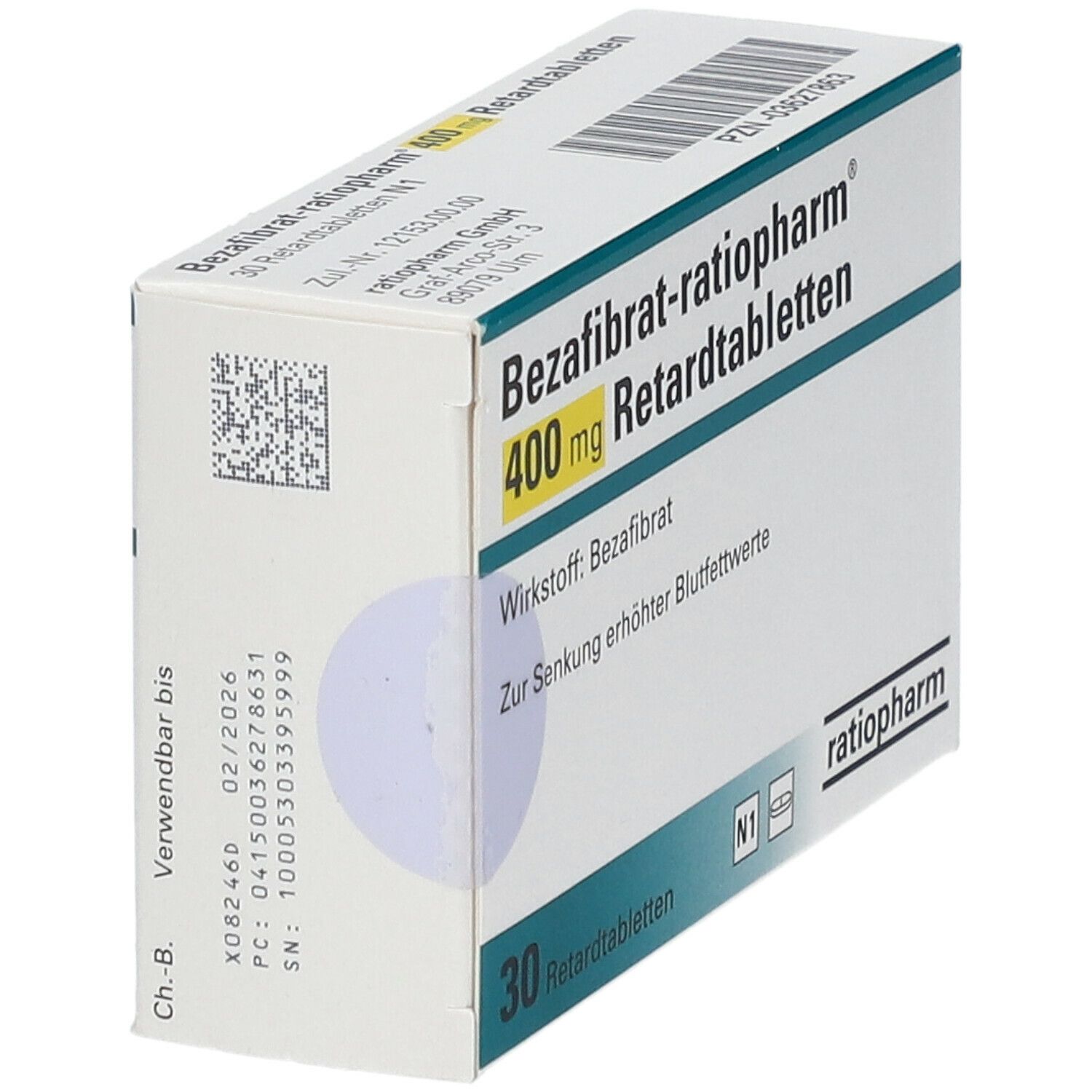 Bezafibrat-ratiopharm® 400 mg 30 St - shop-apotheke.com