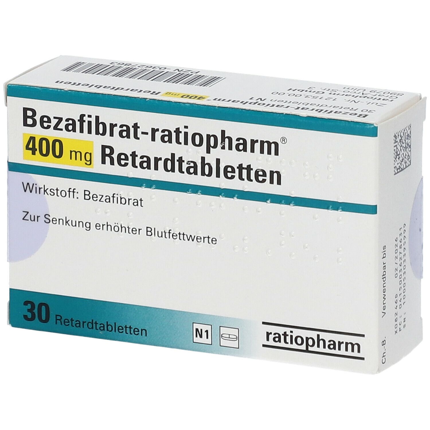 Bezafibrat-ratiopharm® 400 mg 30 St - shop-apotheke.com