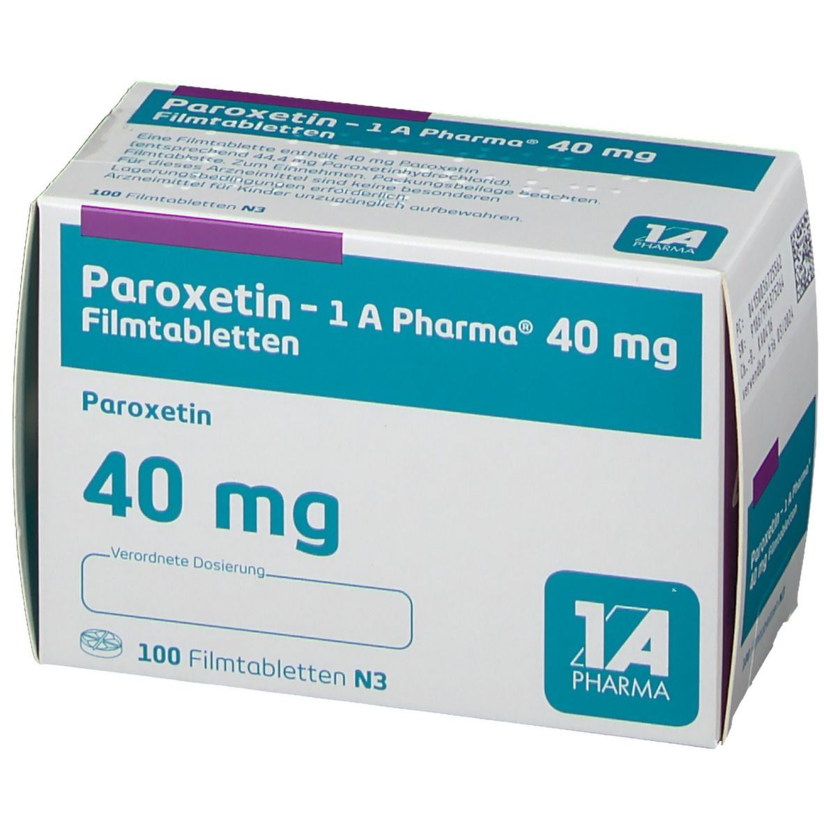 Paroxetin 1A Pharma® 40Mg 100 St mit dem E-Rezept kaufen - Shop Apotheke