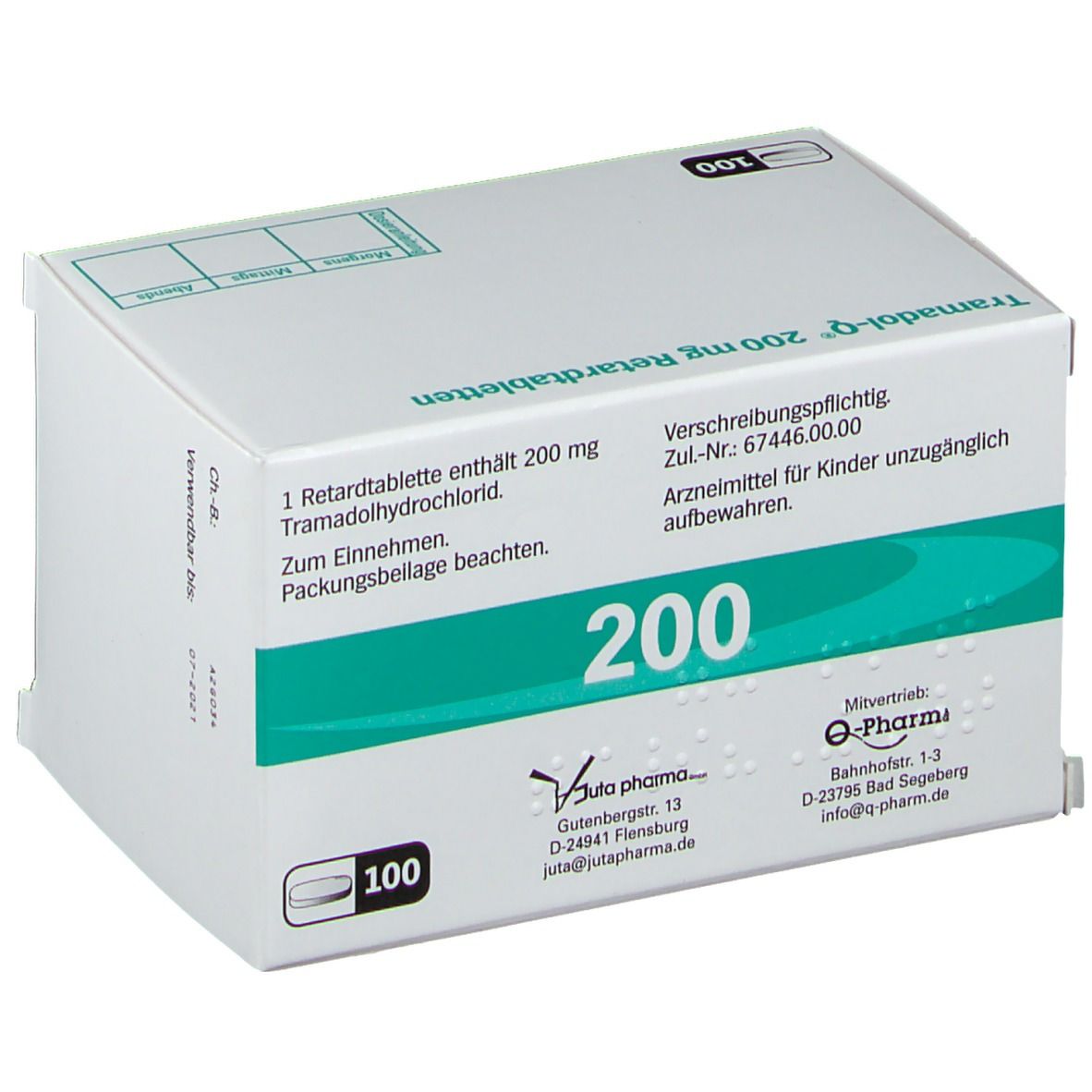 Tramadol-Q® 200 mg 100 St mit dem E-Rezept kaufen - Shop Apotheke
