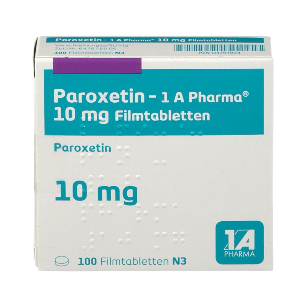 Paroxetin 1A Pharma® 10Mg 100 St mit dem E-Rezept kaufen - Shop Apotheke