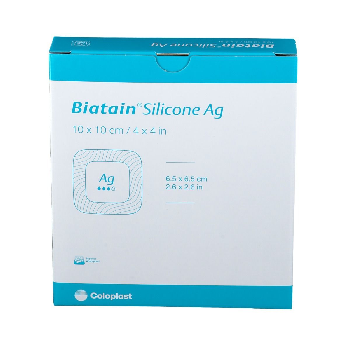 BIATAIN® Silicone Ag Schaumverband mit Silber 10 x 10 cm 5 St - shop ...