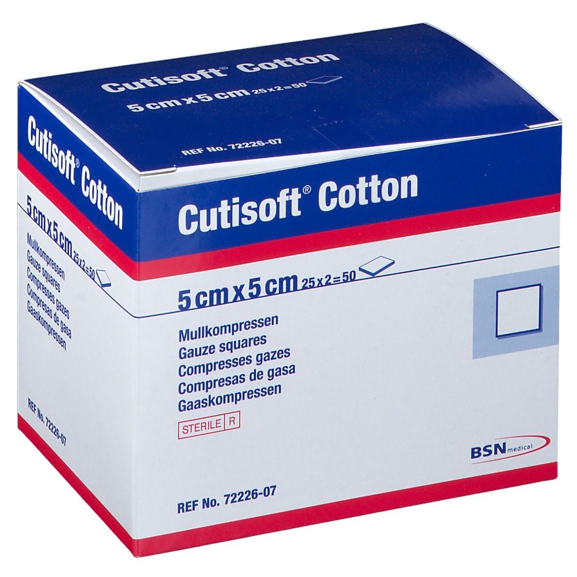 Cutisoft® Cotton steril 5 cm x 5 cm 25x2 St - shop-apotheke.at
