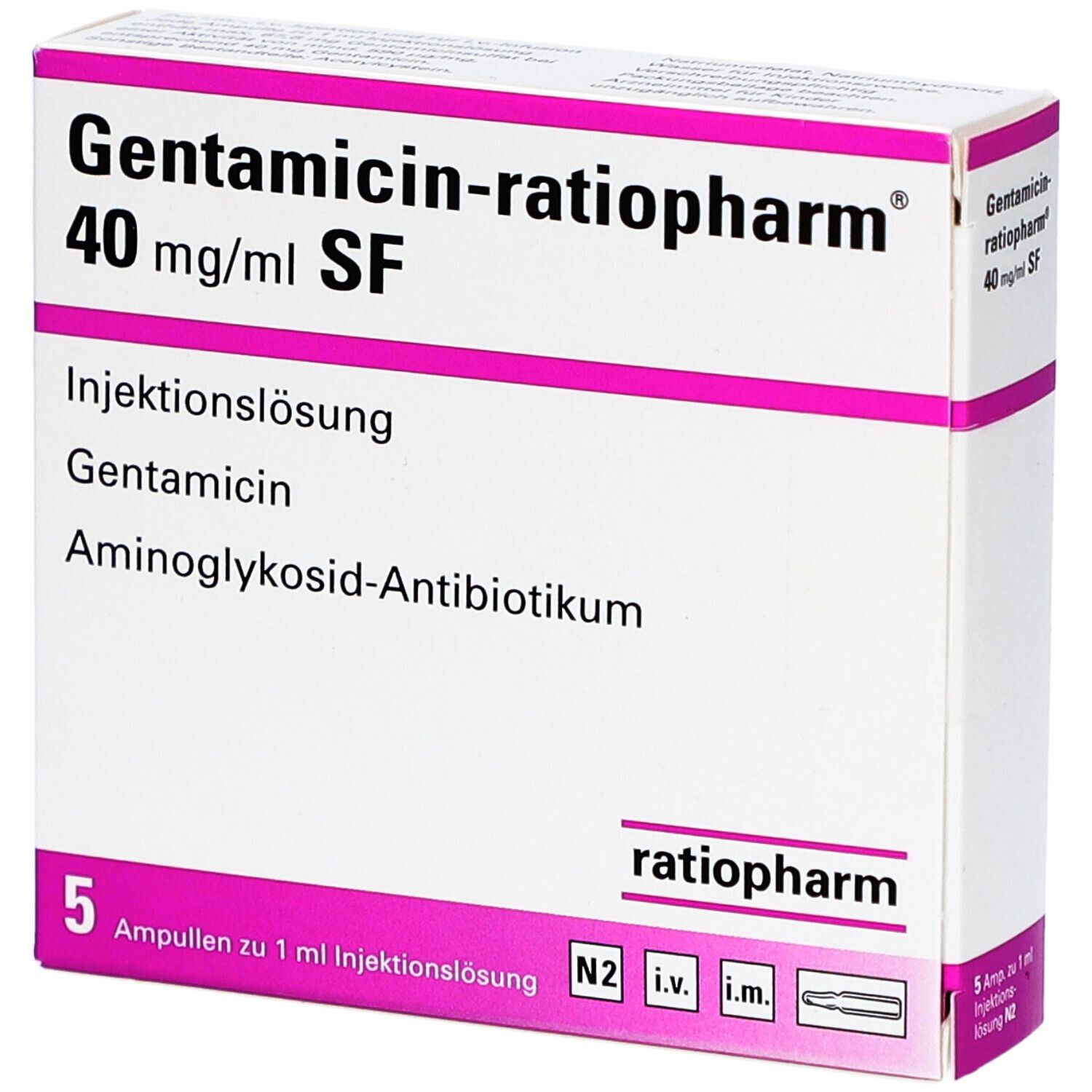 Gentamicin-ratiopharm® 40 mg/ml SF 5 St - shop-apotheke.com
