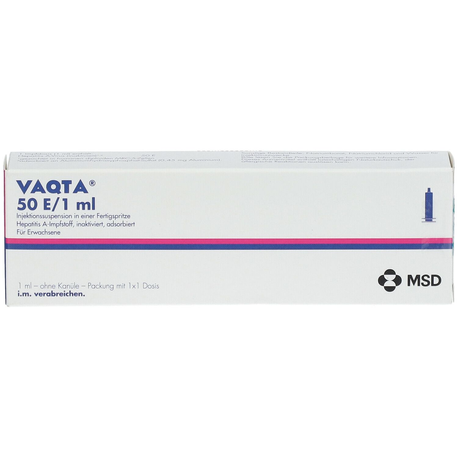 VAQTA® 50 E/1 ml 1 ml mit dem E-Rezept kaufen - Shop Apotheke