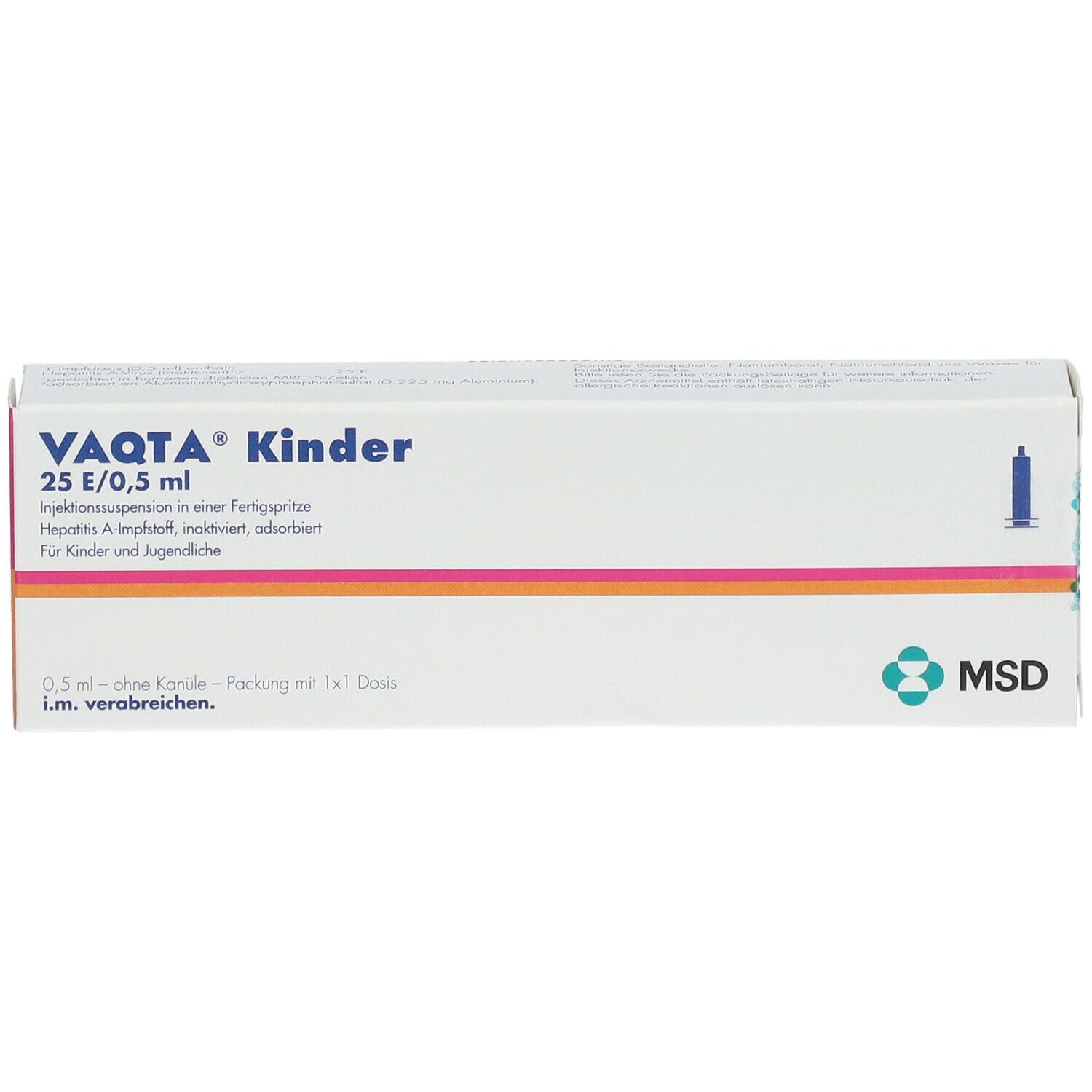 VAQTA® Kinder 25 E/0,5 ml 0,5 ml mit dem E-Rezept kaufen - Shop Apotheke