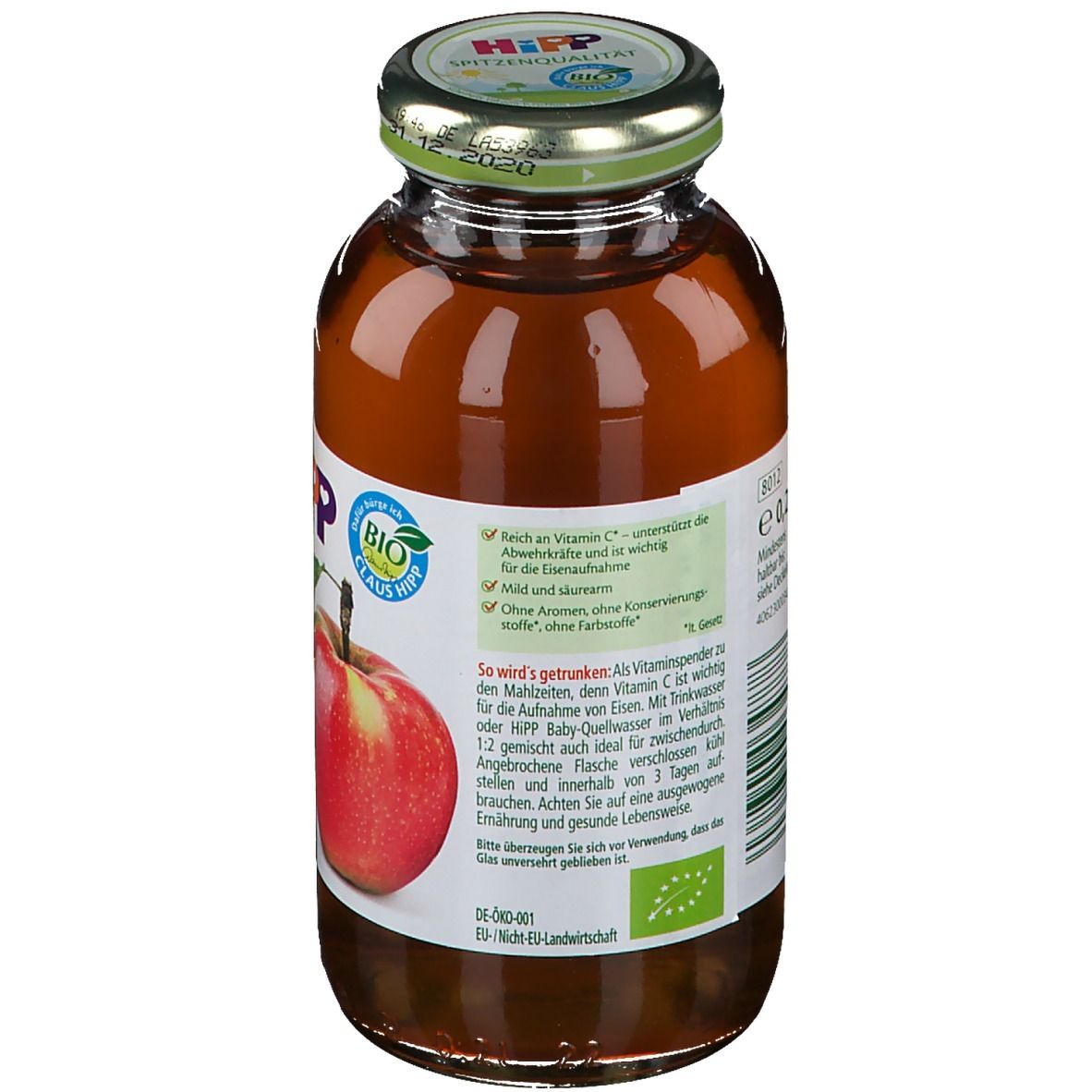 Hipp 100% Bio Saft Milder Apfel ab dem 5. Monat 0,2 l - Shop Apotheke