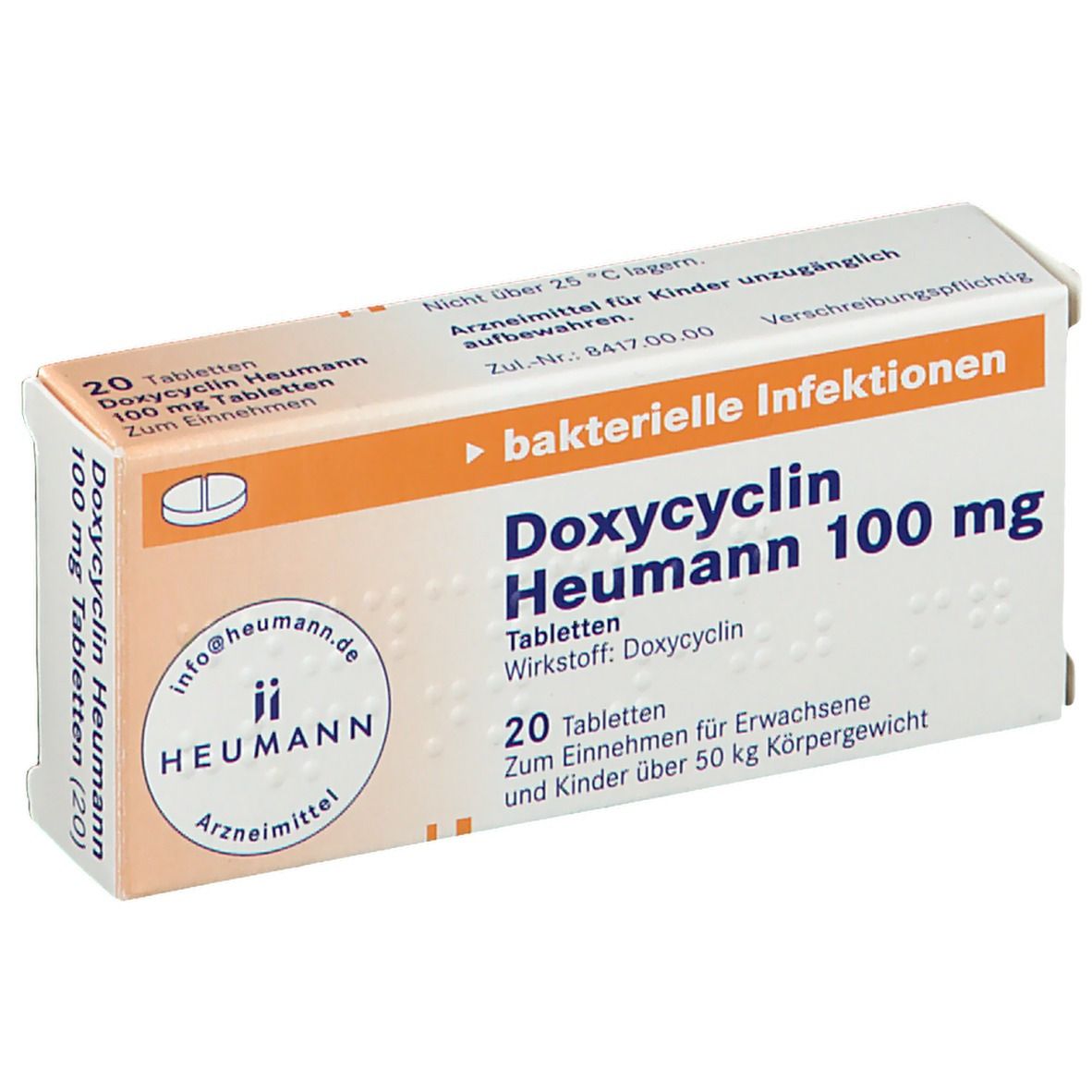Doxycyclin Heumann 100 mg 20 St mit dem E-Rezept kaufen - Shop Apotheke