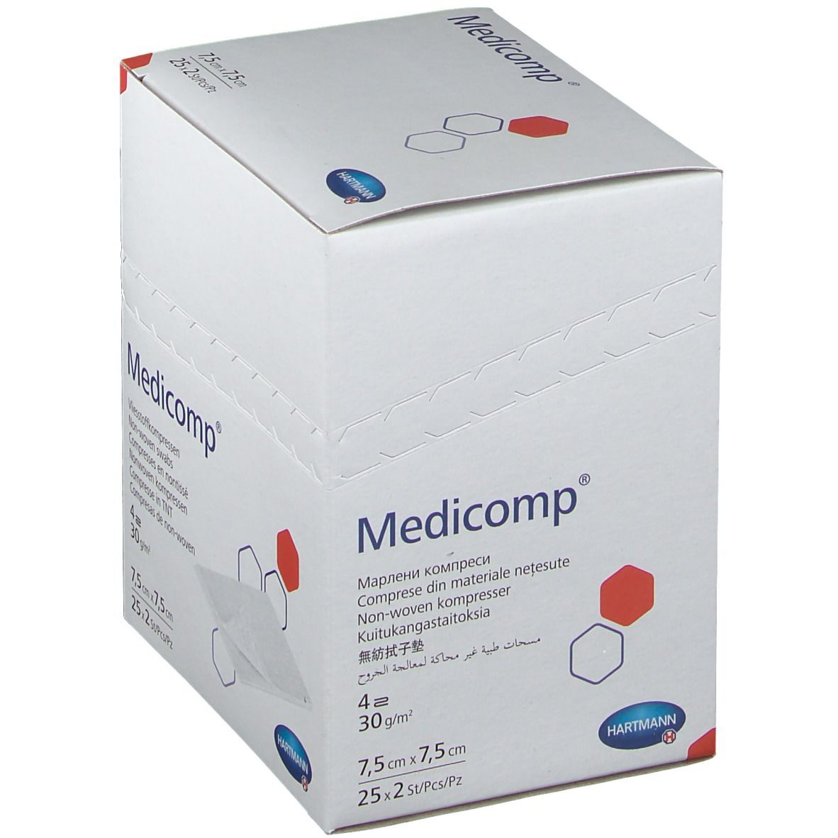 Medicomp® Komprressen steril 7,5 cm x7,5 cm 25x2 St - SHOP APOTHEKE