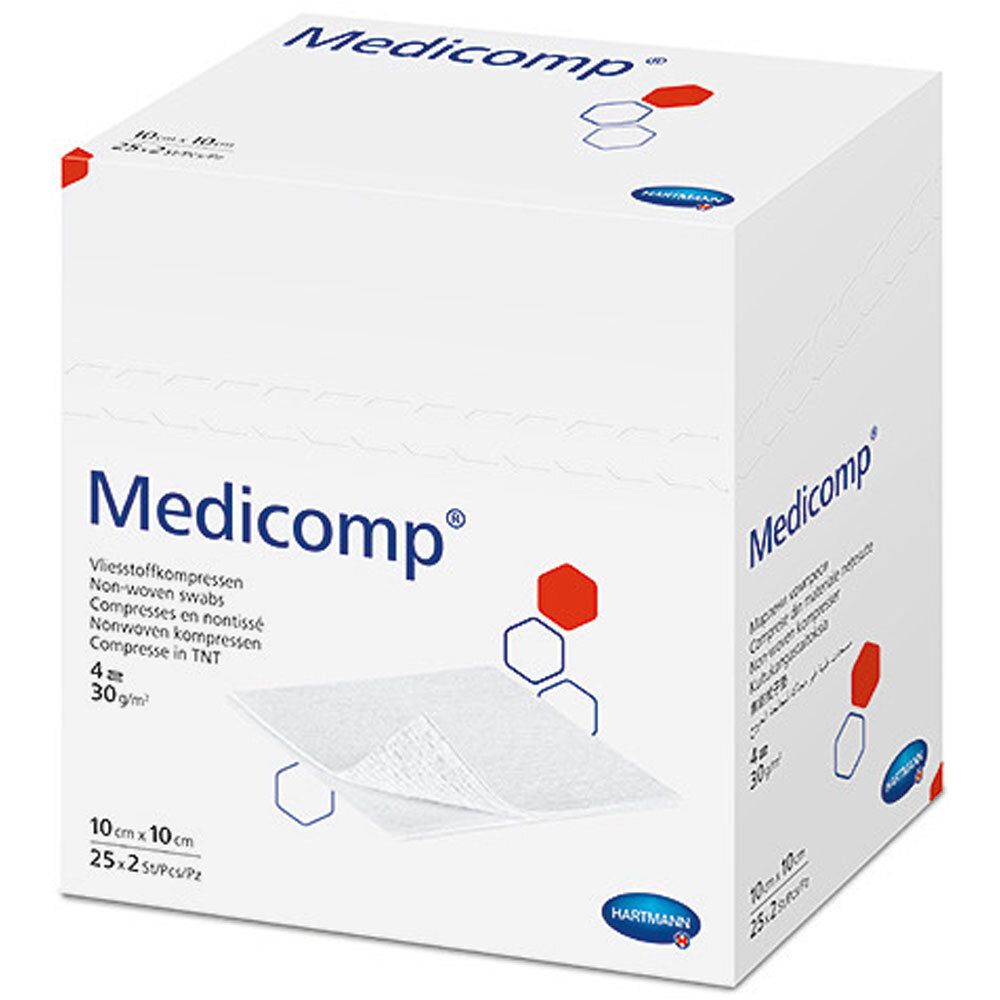Medicomp® Kompressen steril 10 cm x 10 cm 25x2 St - Shop Apotheke