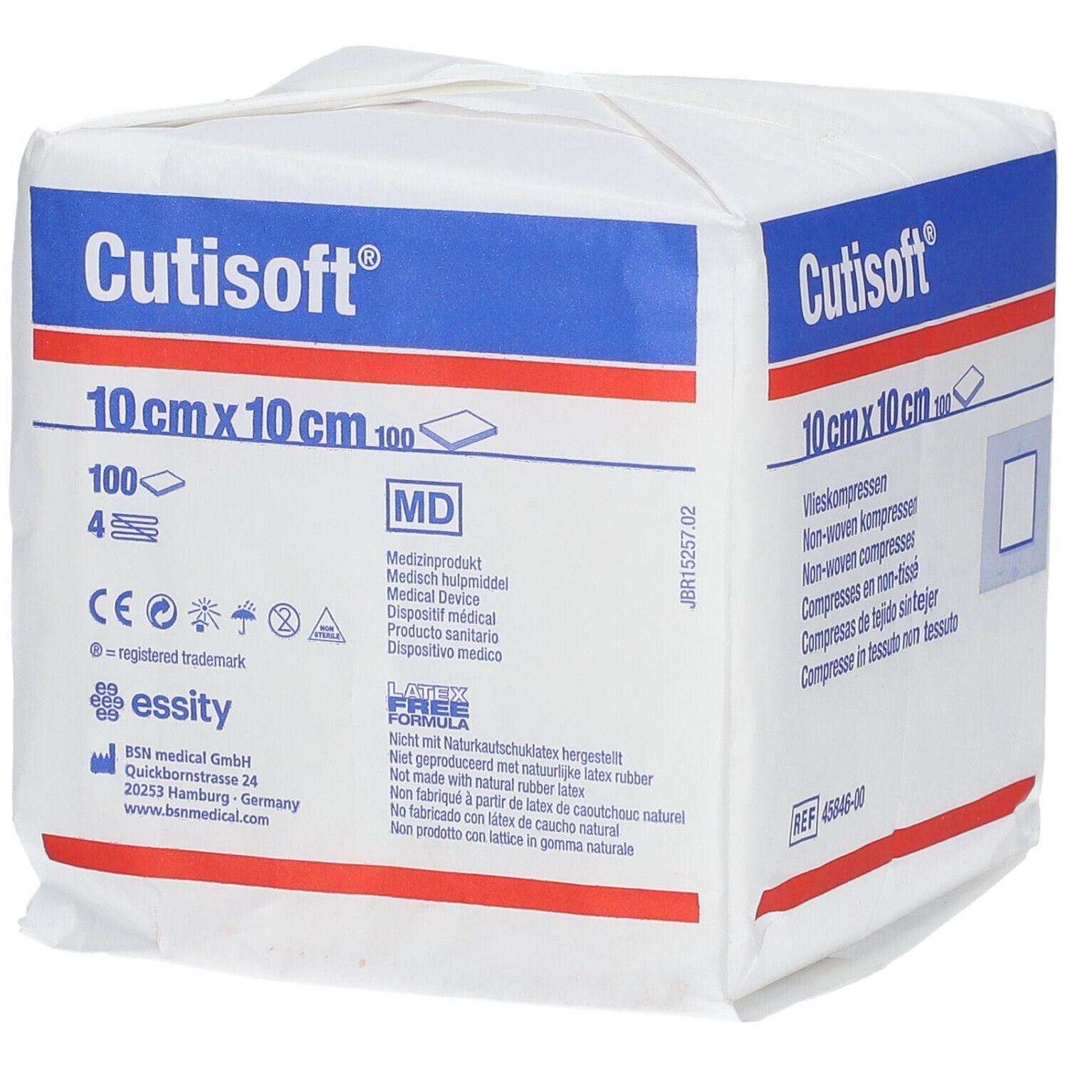 Cutisoft® Vlieskompresse unsteril 10 cm x 10 cm 100 St - Shop Apotheke